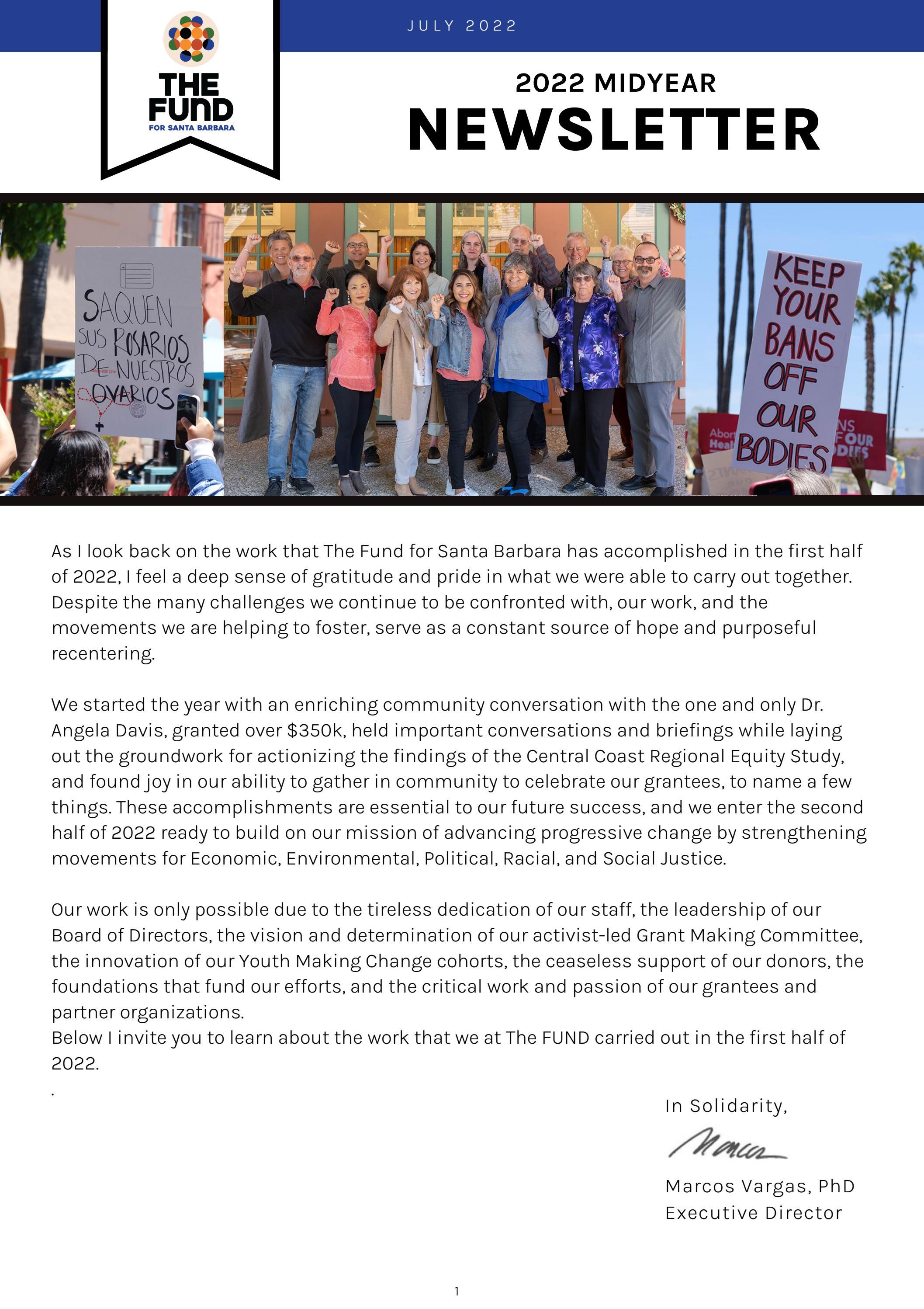 The FUND - 2022 Midyear Newsletter by FFSB805 - Issuu