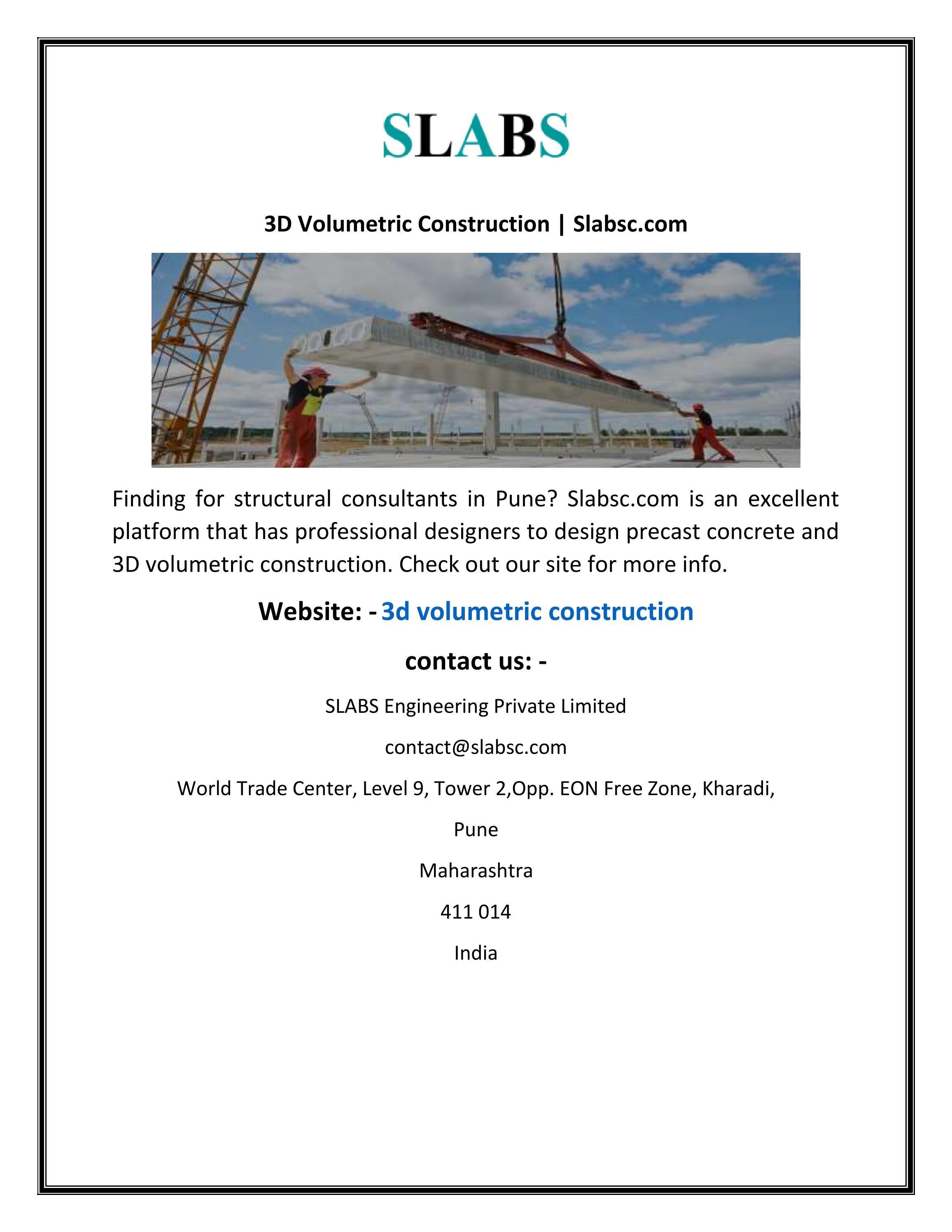 3D Volumetric Construction | Slabsc.com by SLABS Engineering Private ...