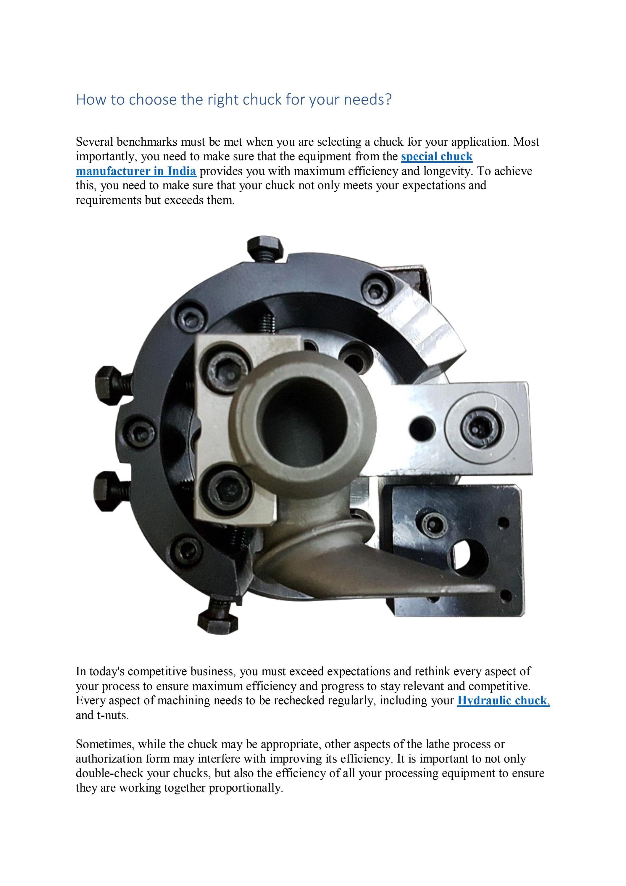 How to choose the right chuck for your needs? by Vishal Machine Tools ...