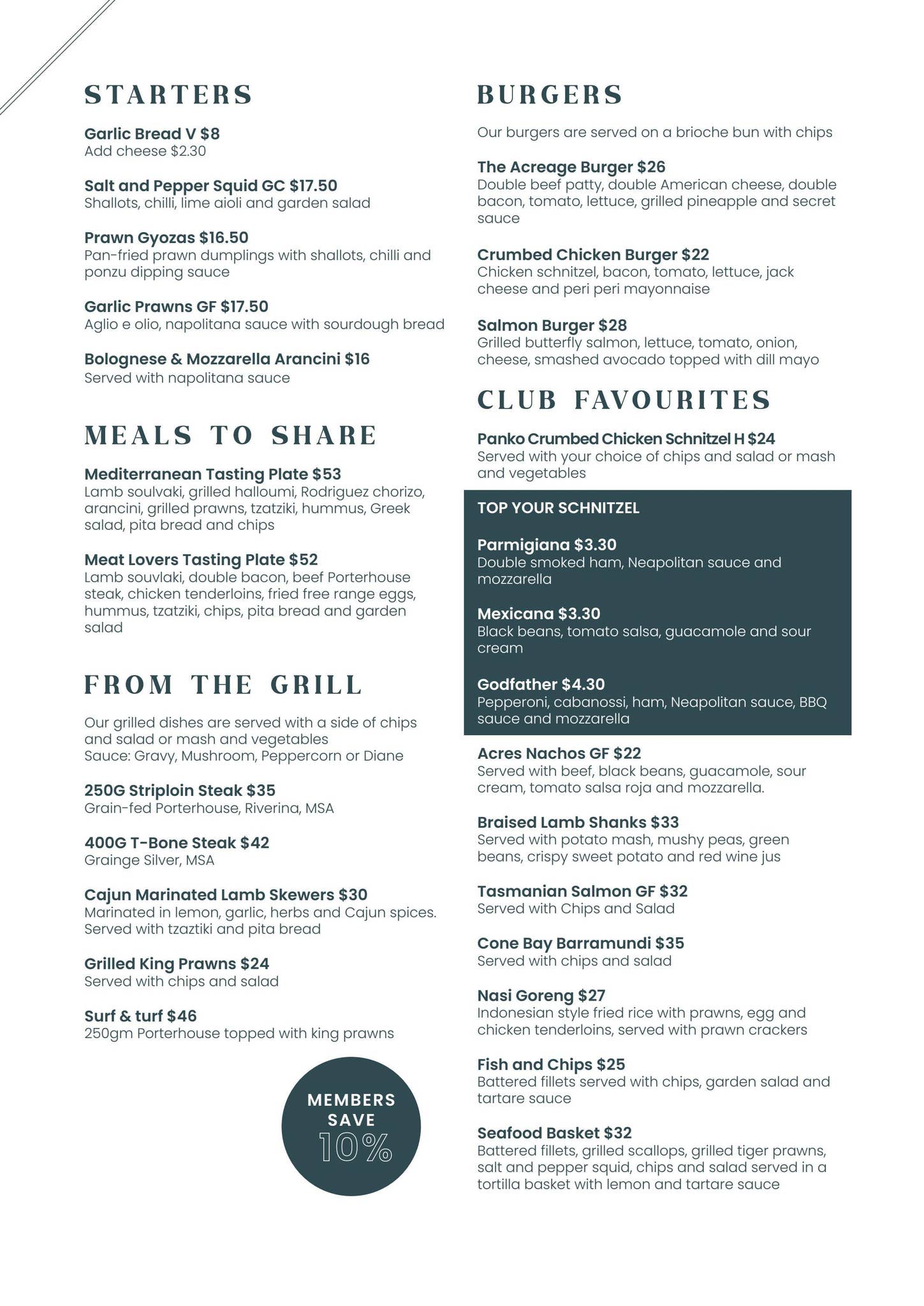 Acres Kitchen Menu by Bankstown Sports Club - Issuu