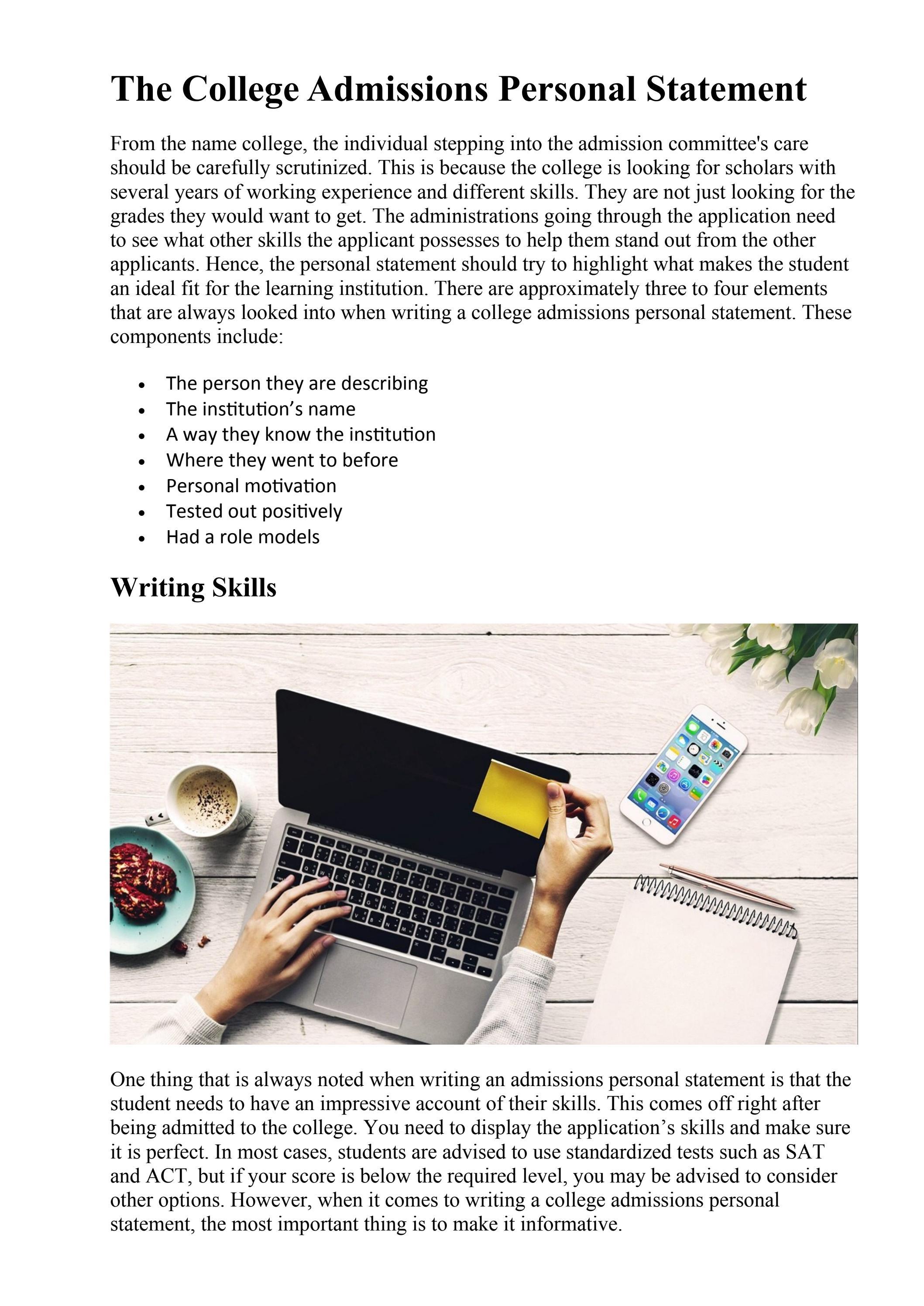 The College Admissions Personal Statement by Leonard Britolli - Issuu