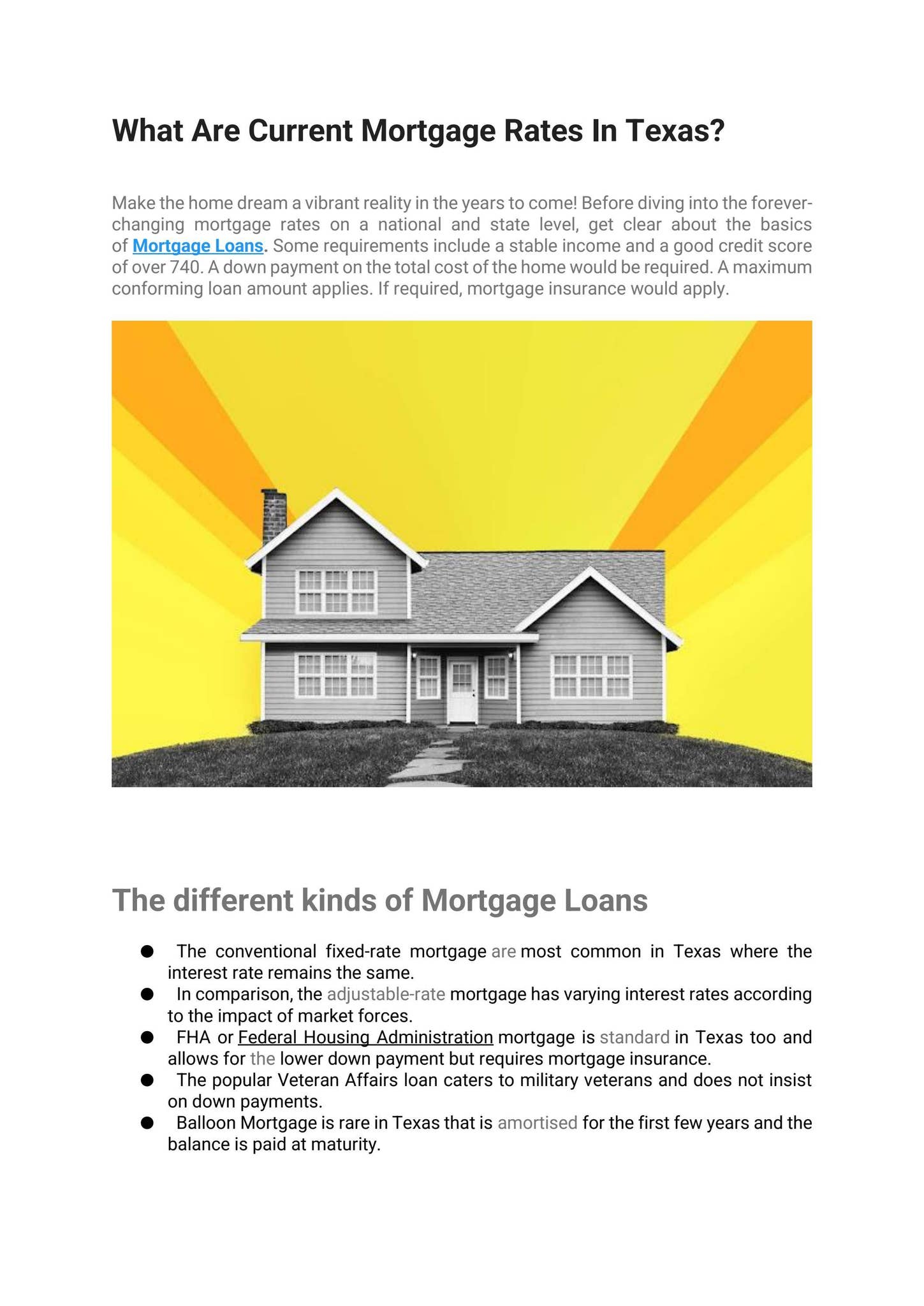 What Are Current Mortgage Rates In Texas? by Pureloan - Issuu