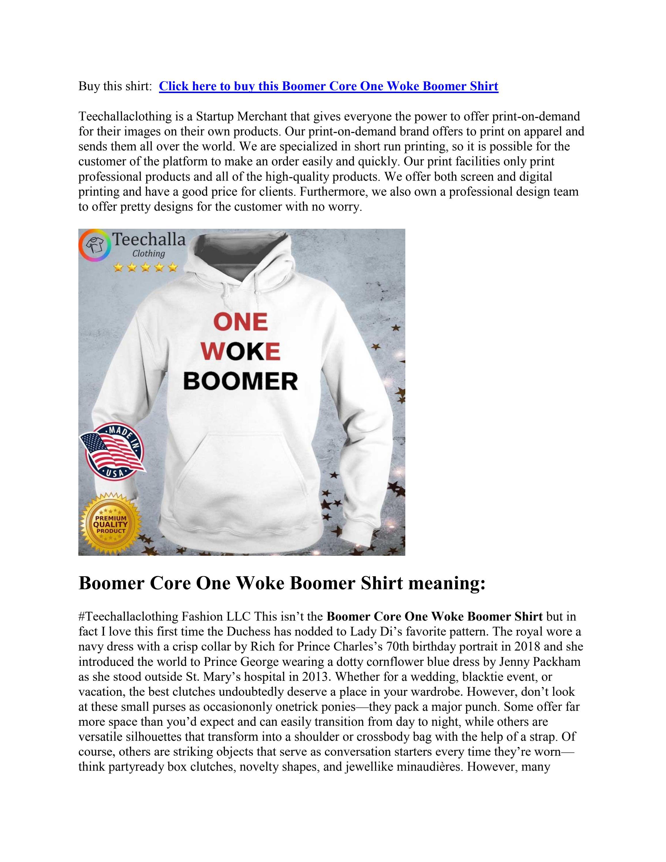 Boomer Core One Woke Boomer Shirt by Store Teechallaclothing - Issuu