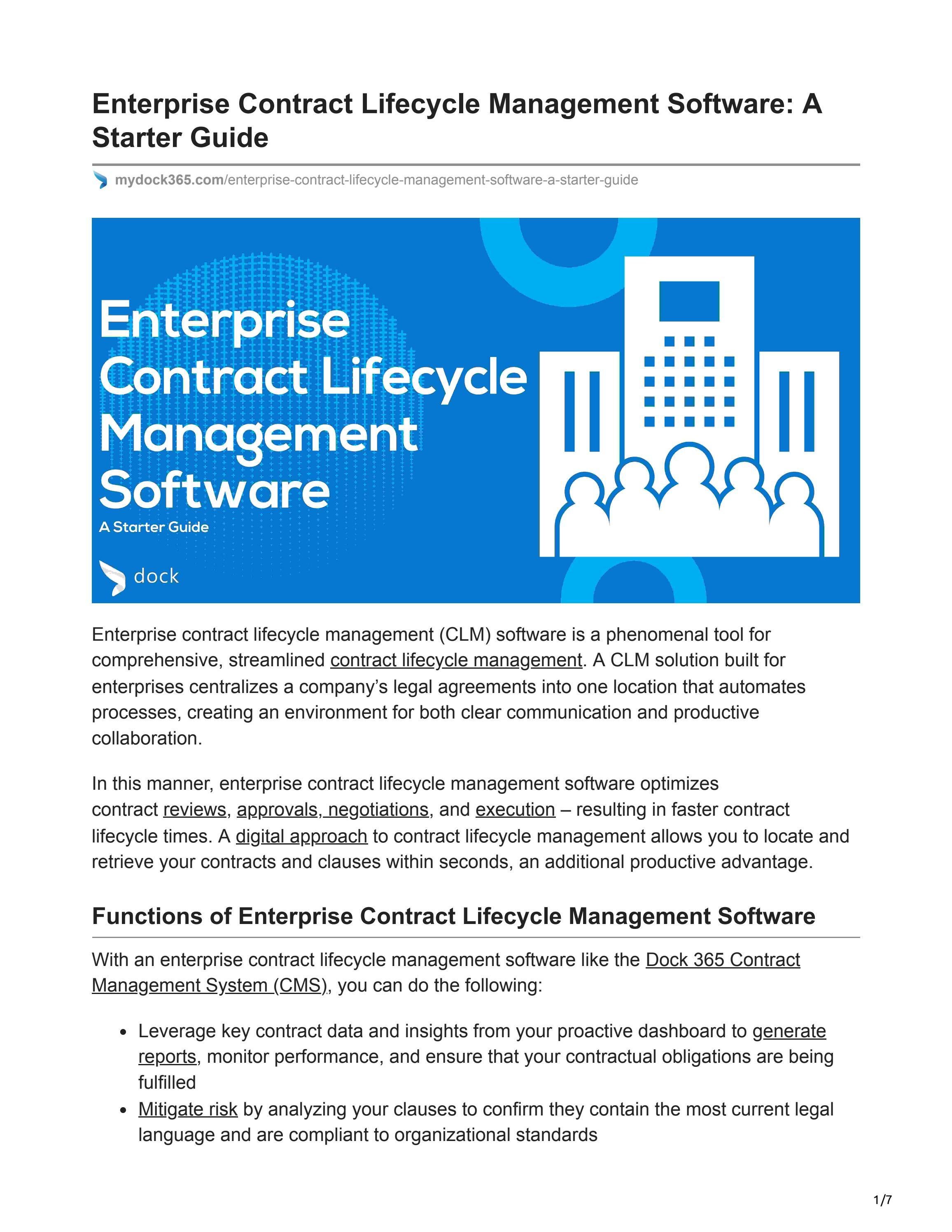 Enterprise Contract Management Software by mydock account - Issuu