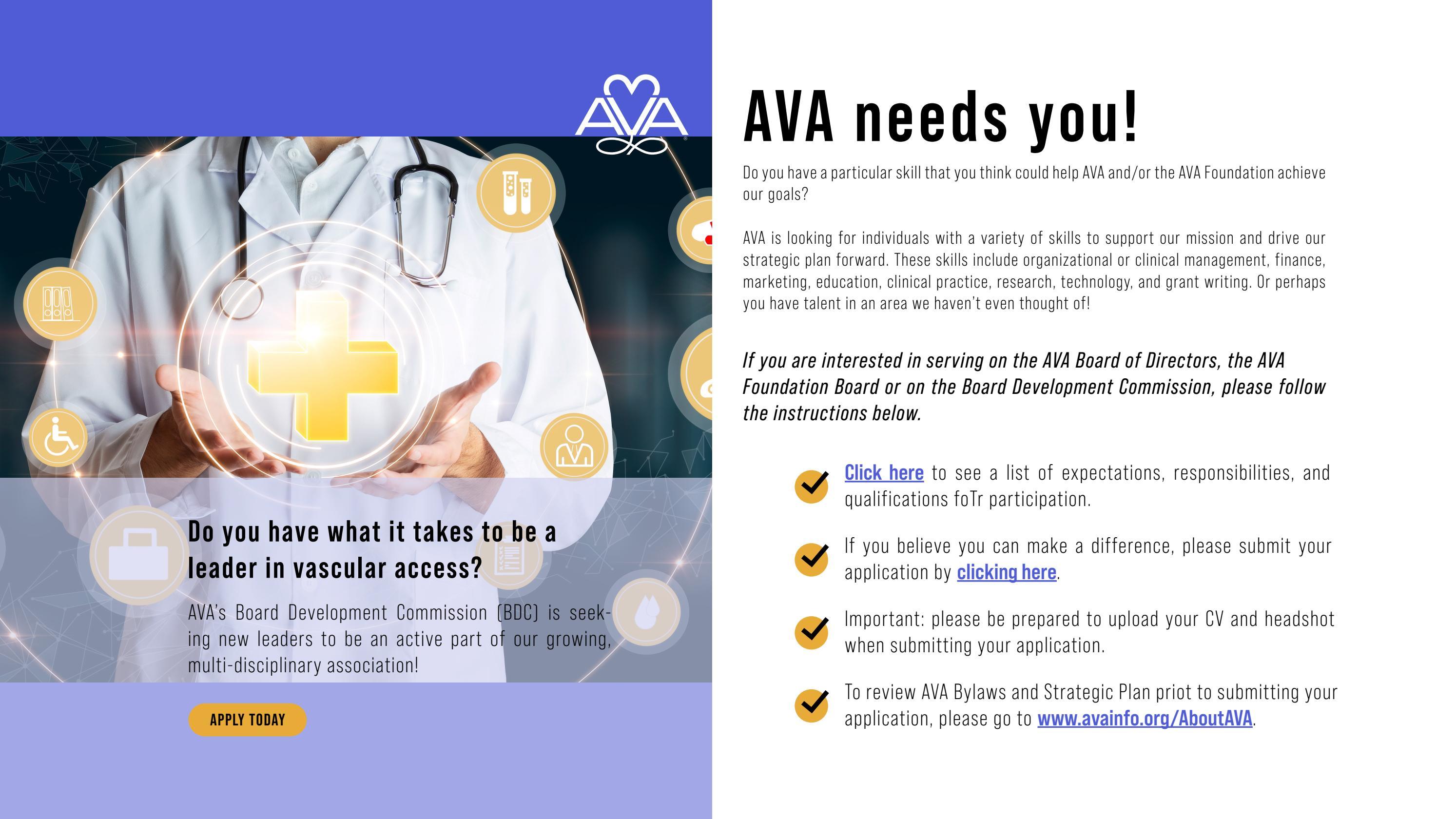2022 Call for AVA Leaders by Association for Vascular Access - Issuu