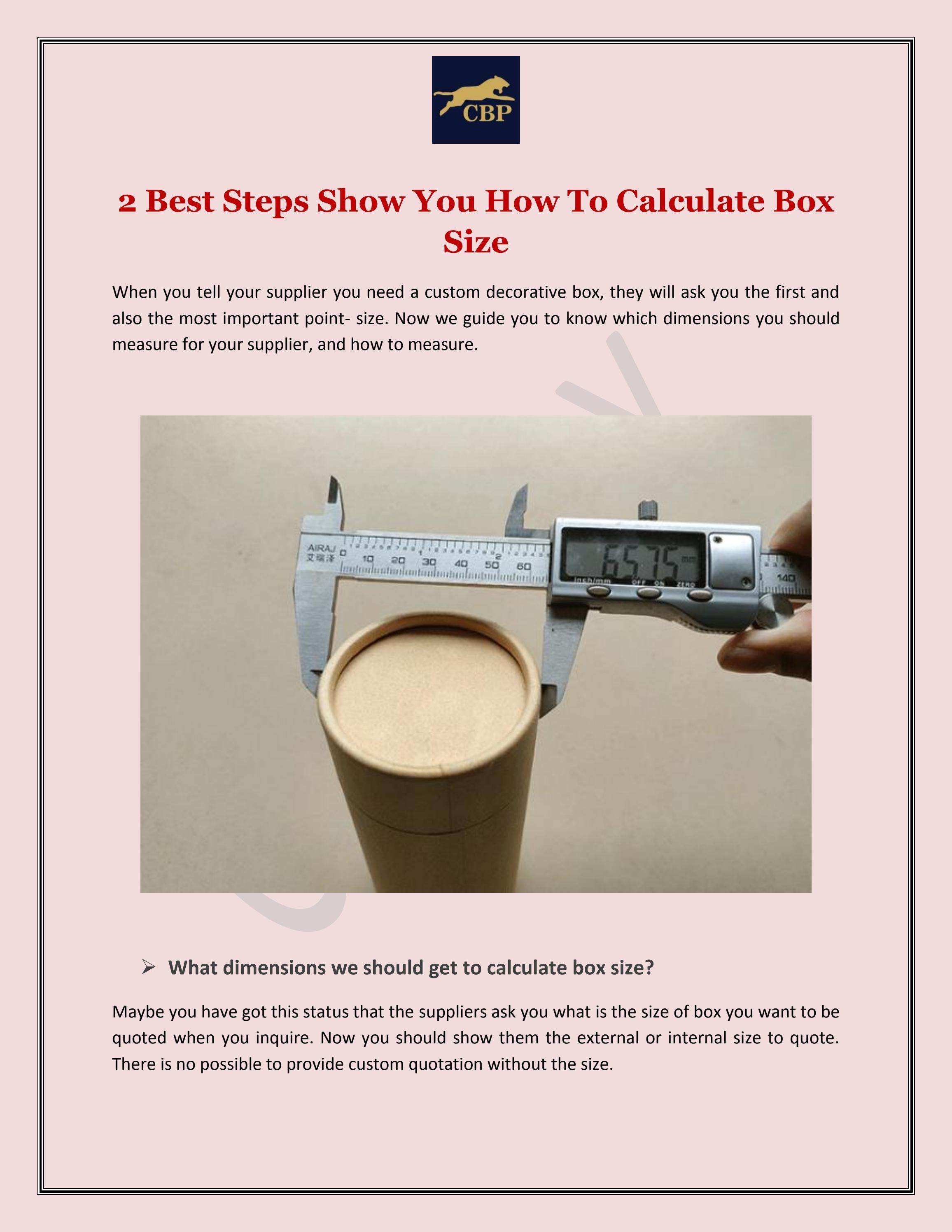 2 Best Steps Show You How To Calculate Box Size By Cbpbox Issuu