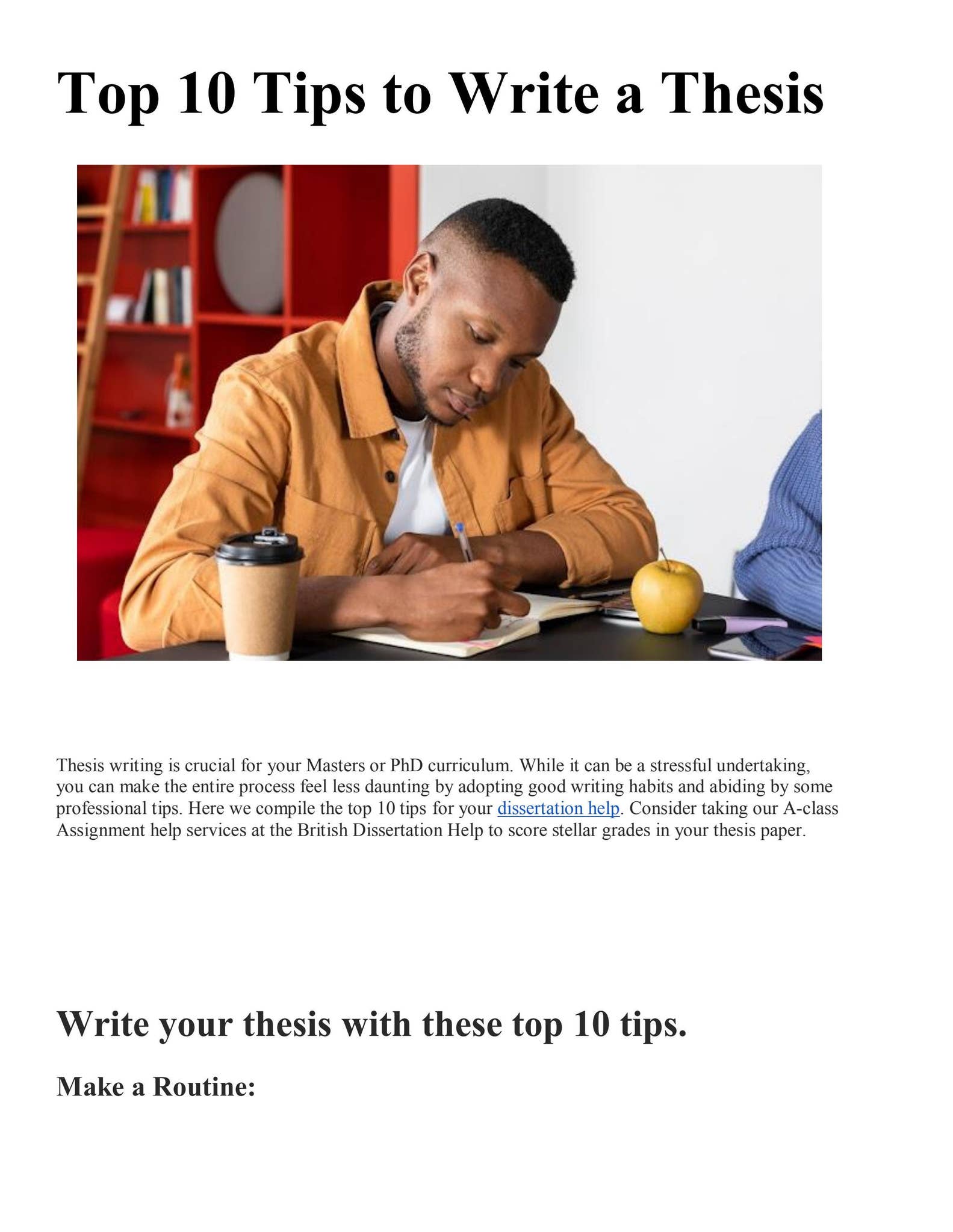 Top 10 Tips to Write a Thesis by British Dissertation Help - Issuu