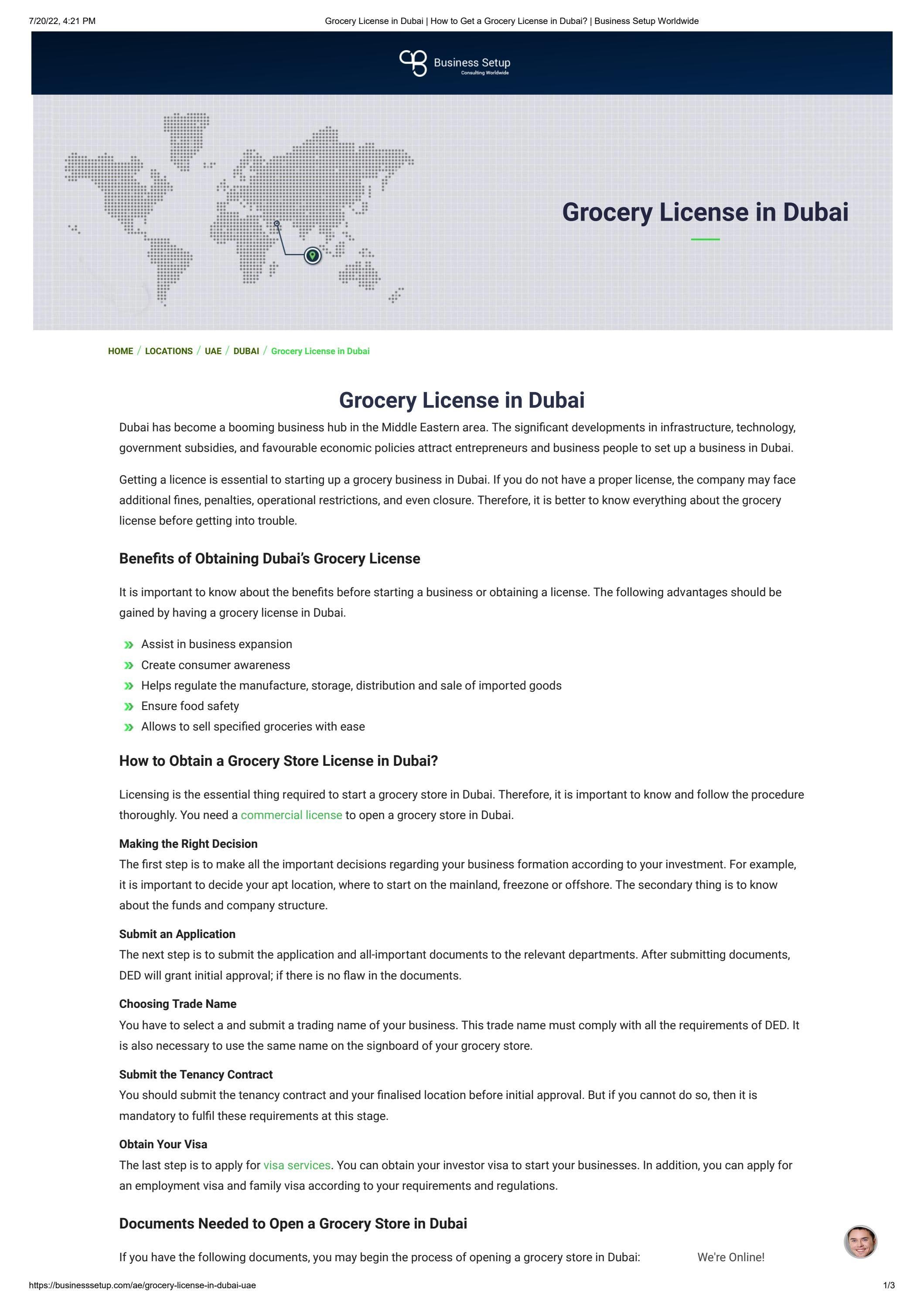 Get A Grocery License in Dubai, 2022 by BSW-Consulting Worldwide - Issuu