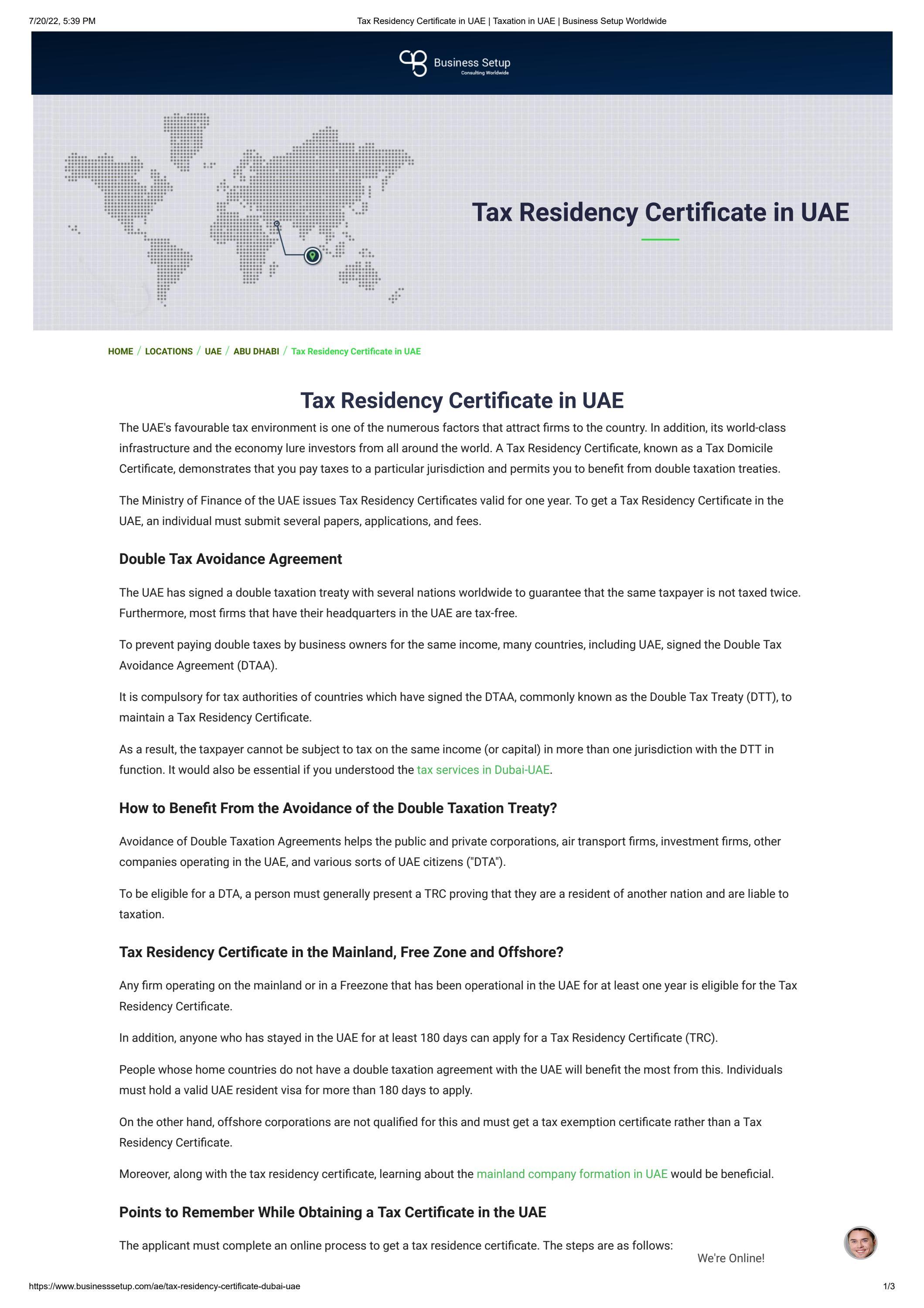 How To Get Your Tax Certificate in the UAE 2022 by BSW-Consulting ...