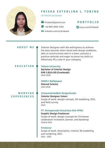 2021 CV by Friska Tobing by Friska Tobing - Issuu