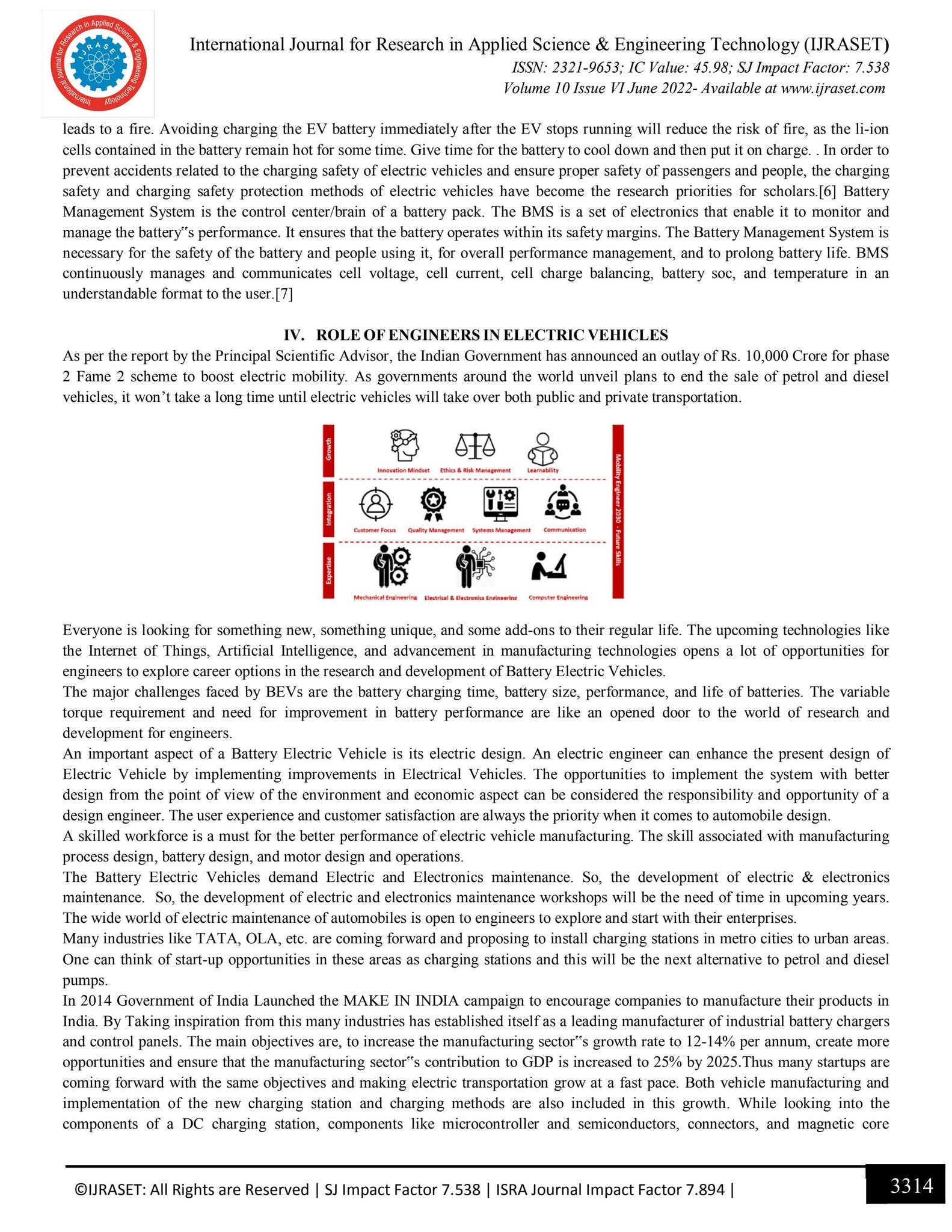 Review on EV: Scope, Challenges and Role of Engineers by IJRASET - Issuu