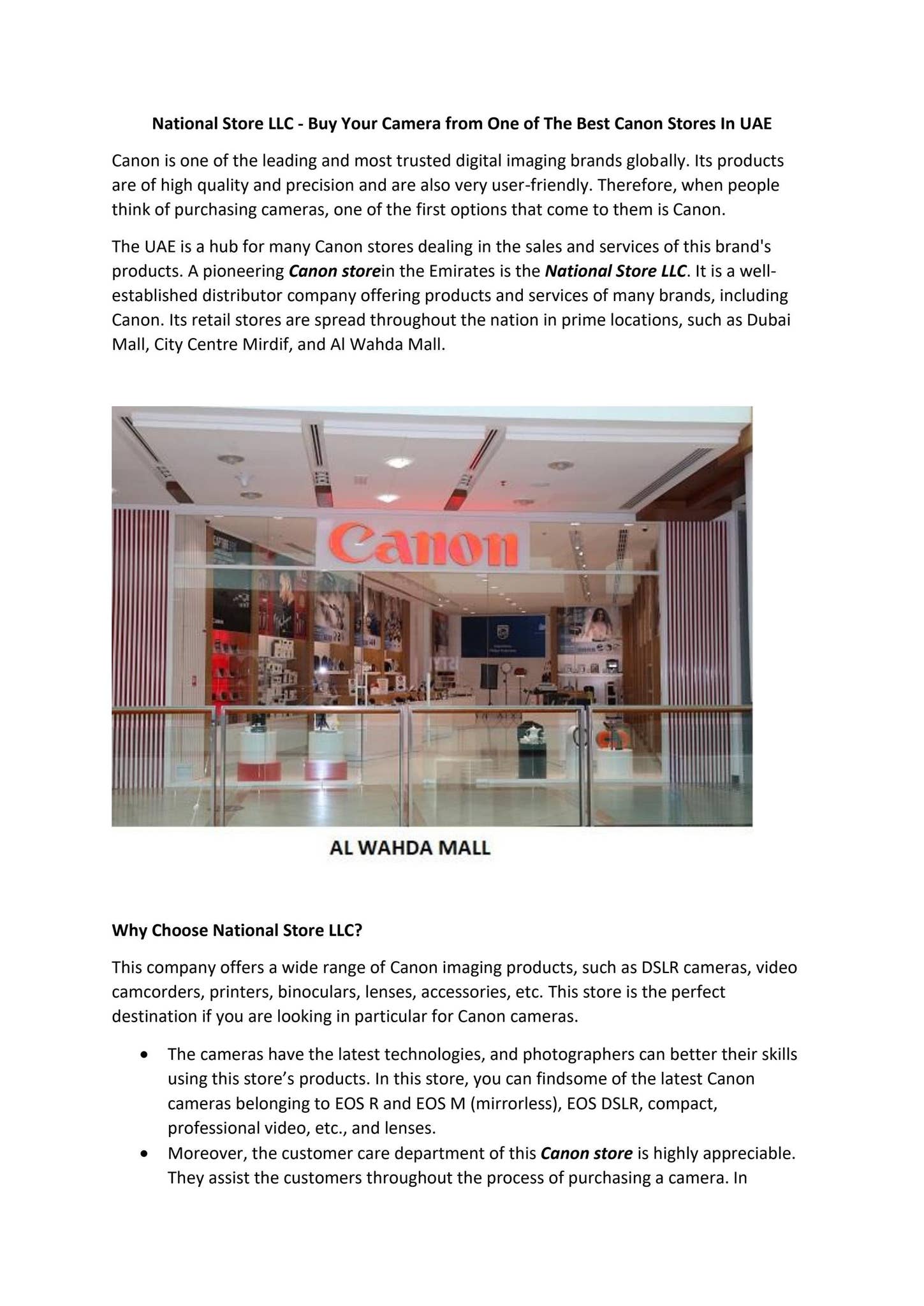 National Store LLC - Buy Your Camera from One of The Best Canon Stores ...