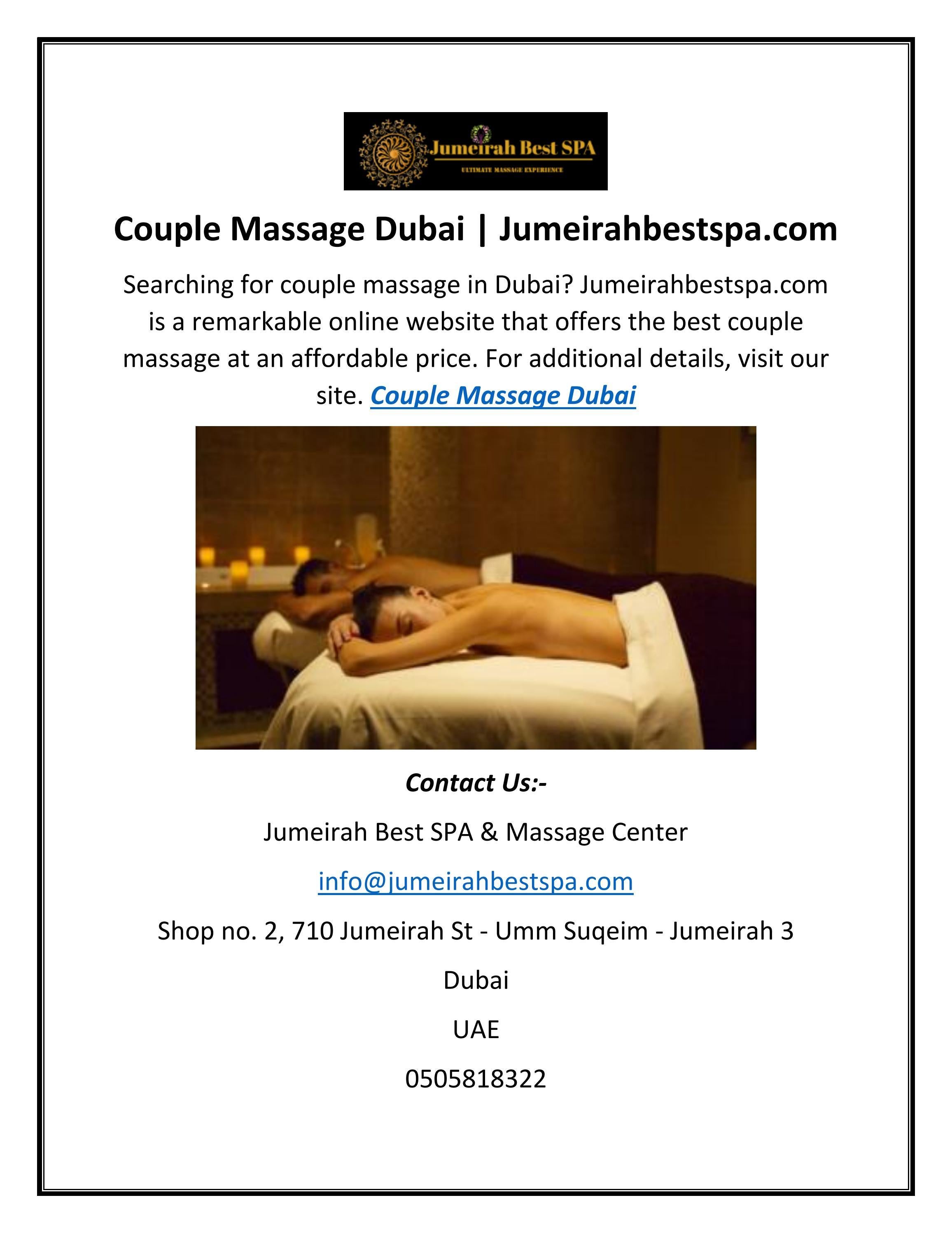 Couple Massage Dubai By Jumeirah Bestspa Issuu