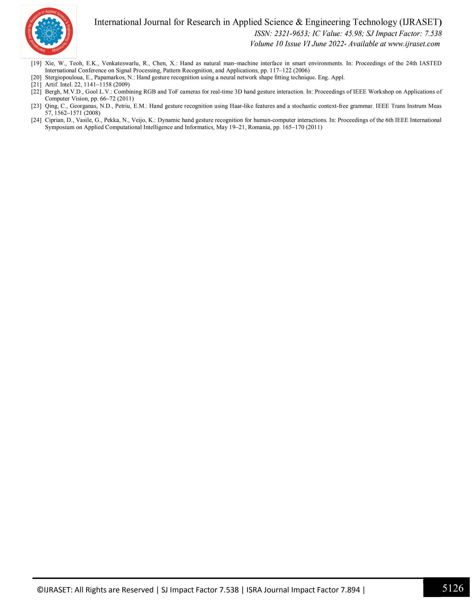 A Review on Hand Gesture Recognition by IJRASET - Issuu