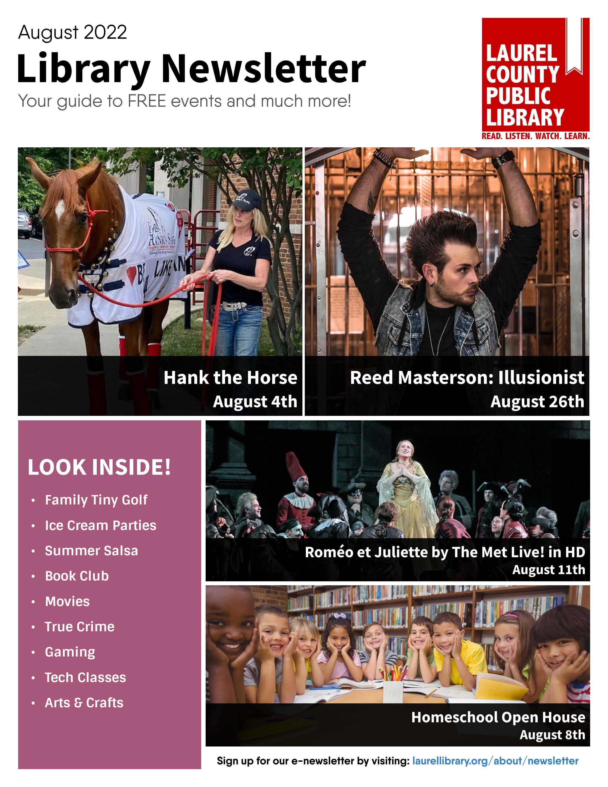 August 2022 - Library Newsletter by Laurel County Public Library - Issuu