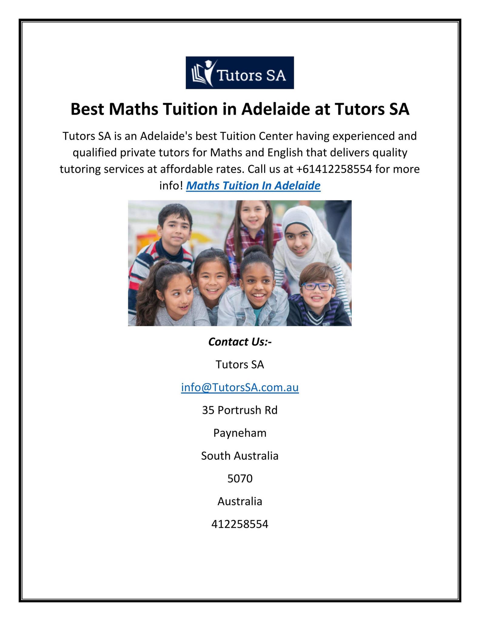 Best Maths Tuition in Adelaide at Tutors SA by Tutors SA - Issuu