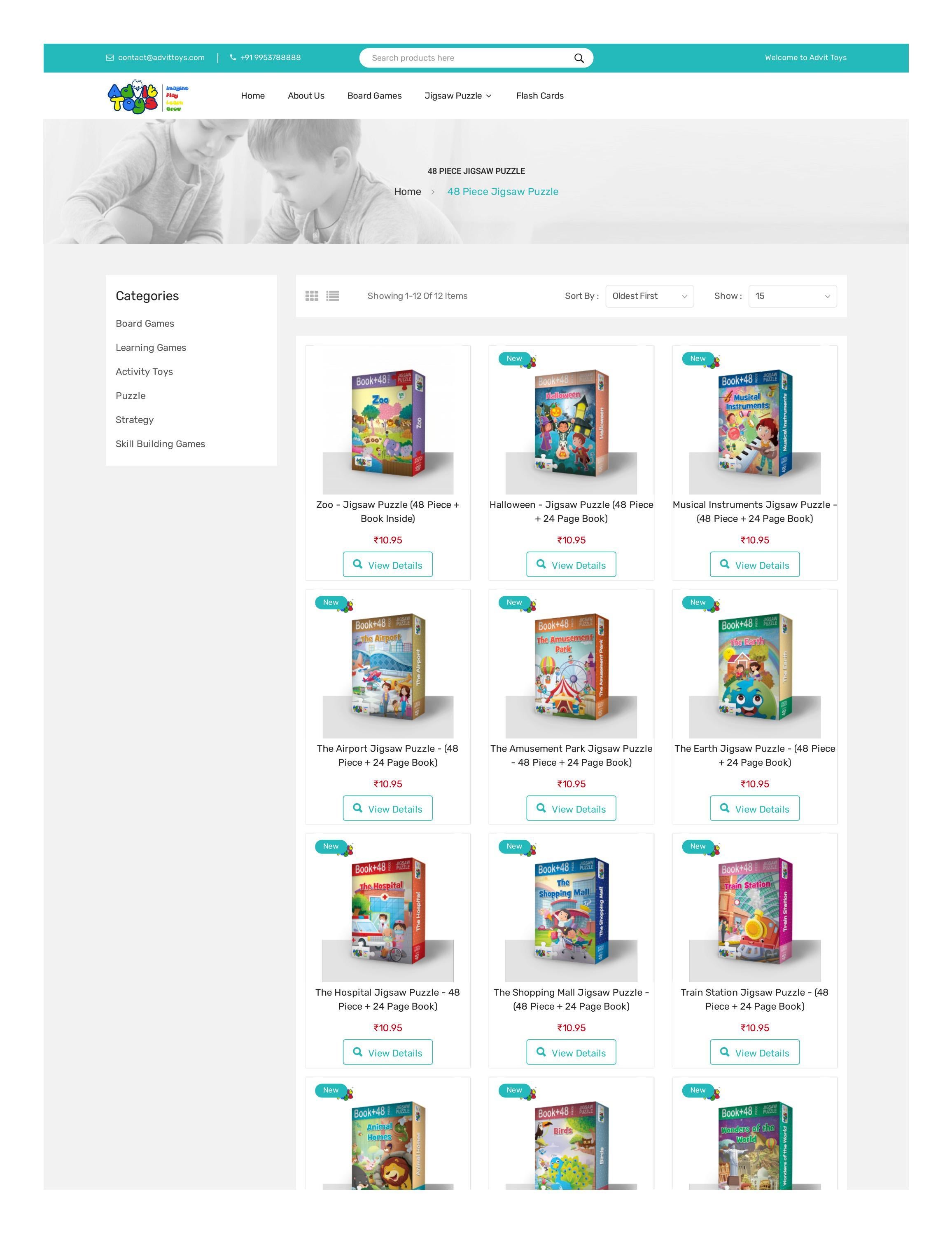 Buy 48 piece Jigsaw Puzzle For Kids online - Advit Toys by Anjali Singh ...