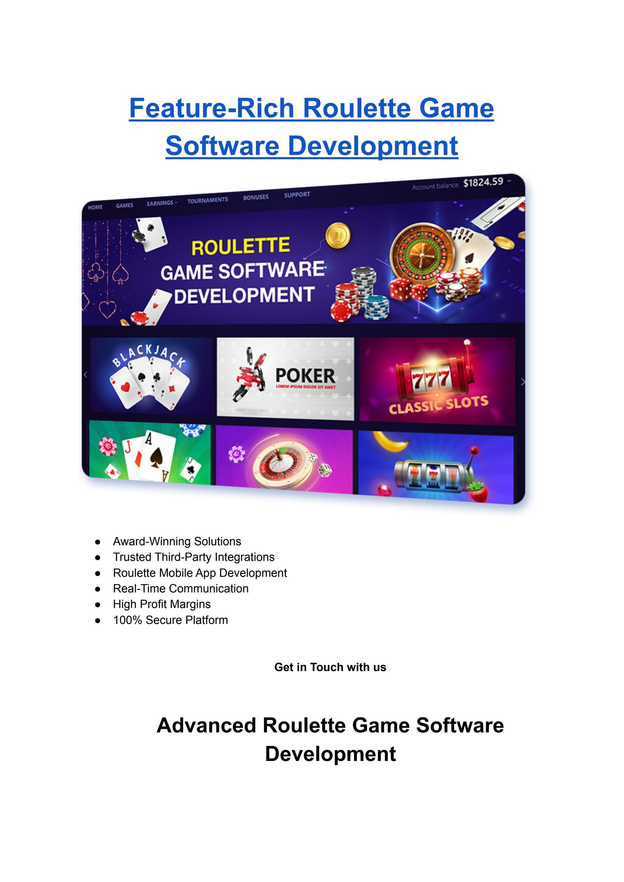 Roulette Game Software Development by Josephemma - Issuu