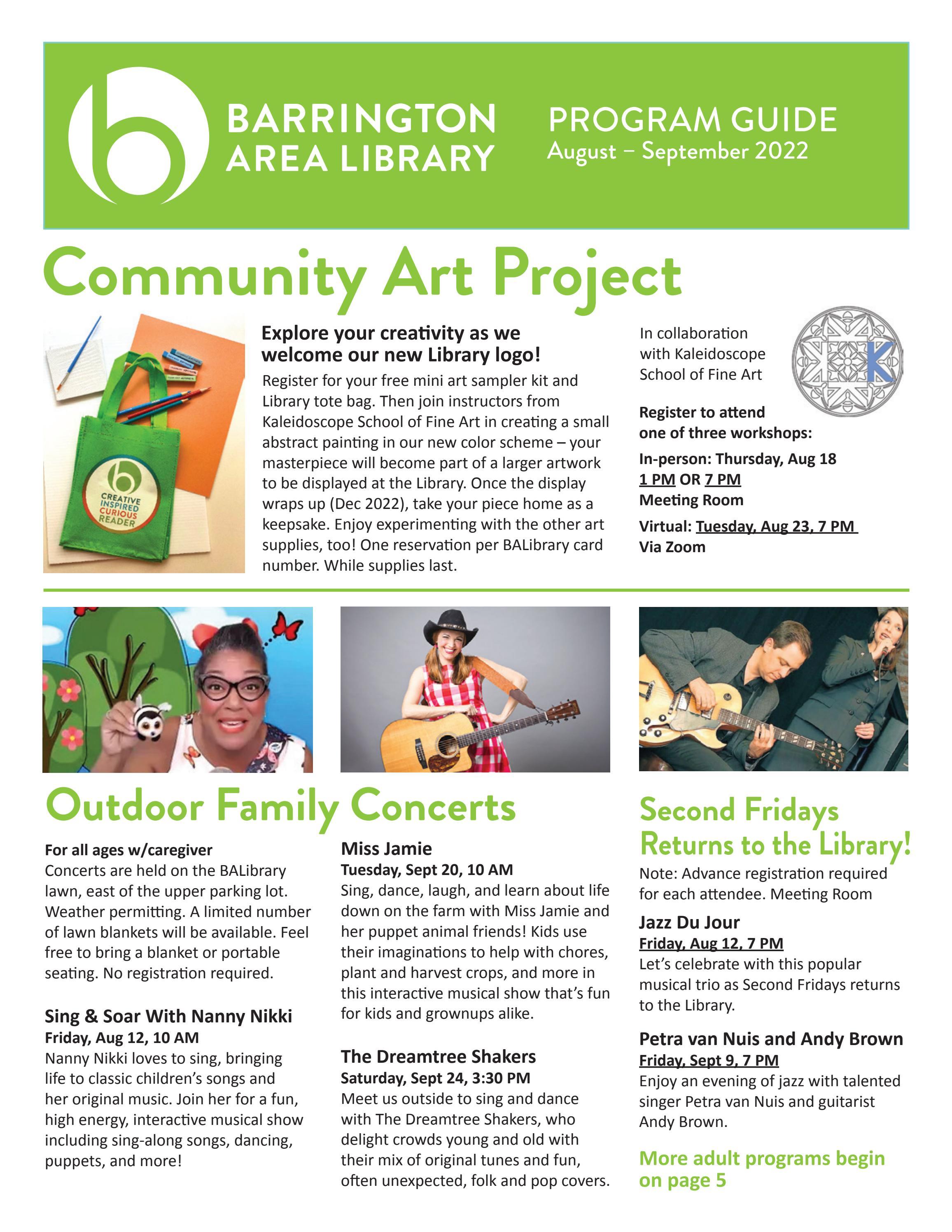 August-Sept 2022 Barrington Area Library Program Guide by Barrington ...