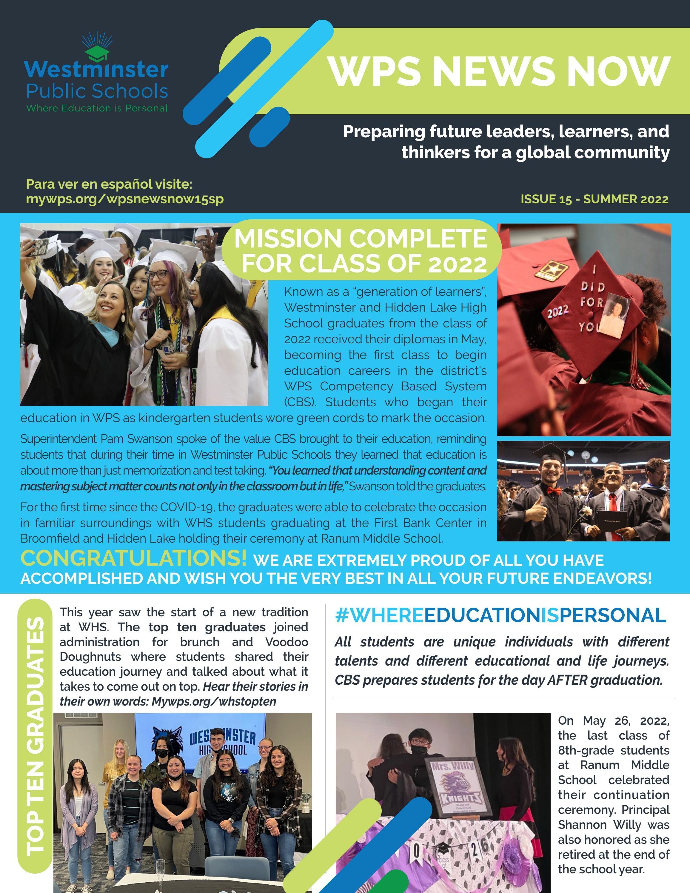 WPS News Now Issue 15 by Westminster Public Schools - Issuu