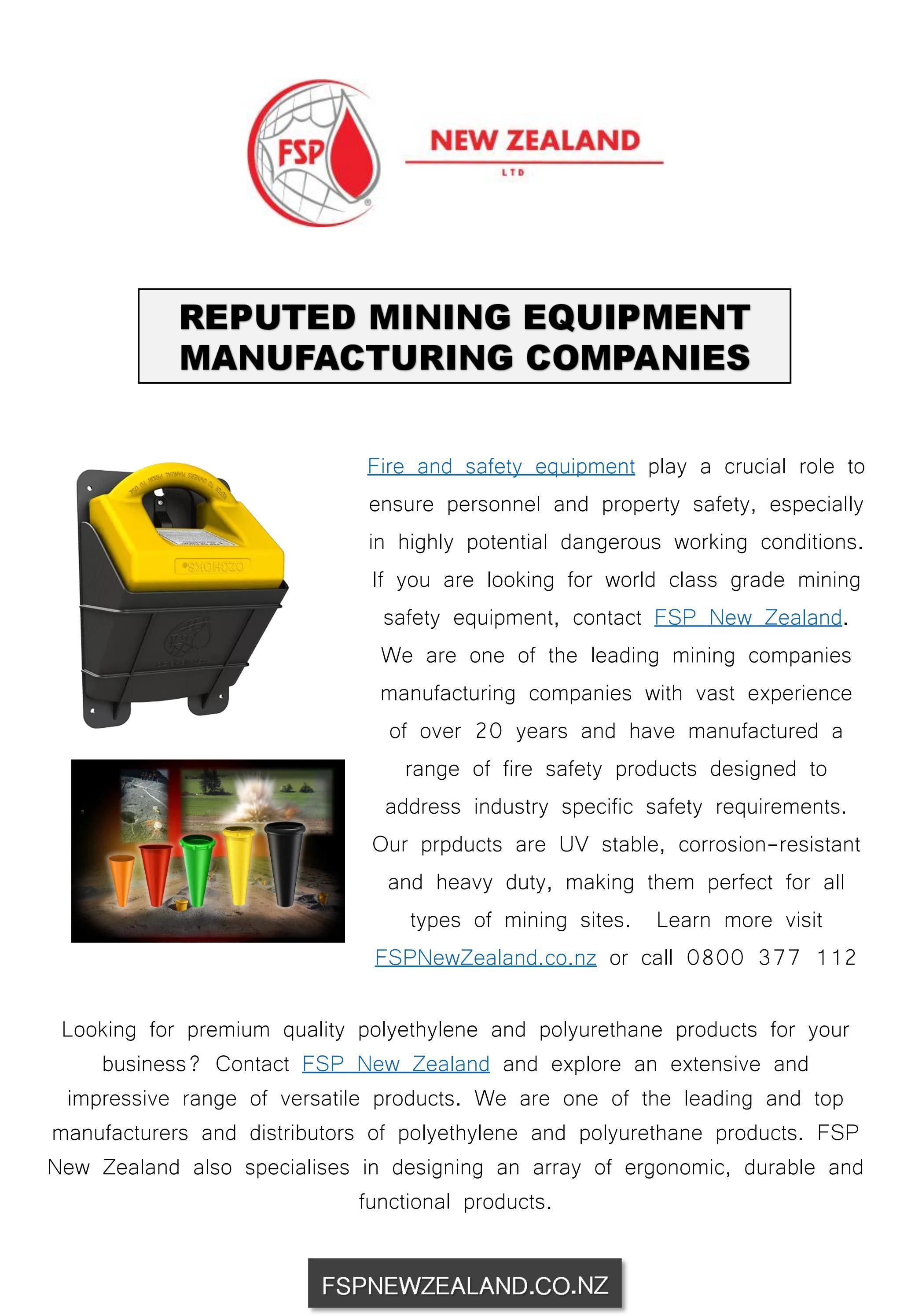 Reputed Mining Equipment Manufacturing Companies by fspnz - Issuu