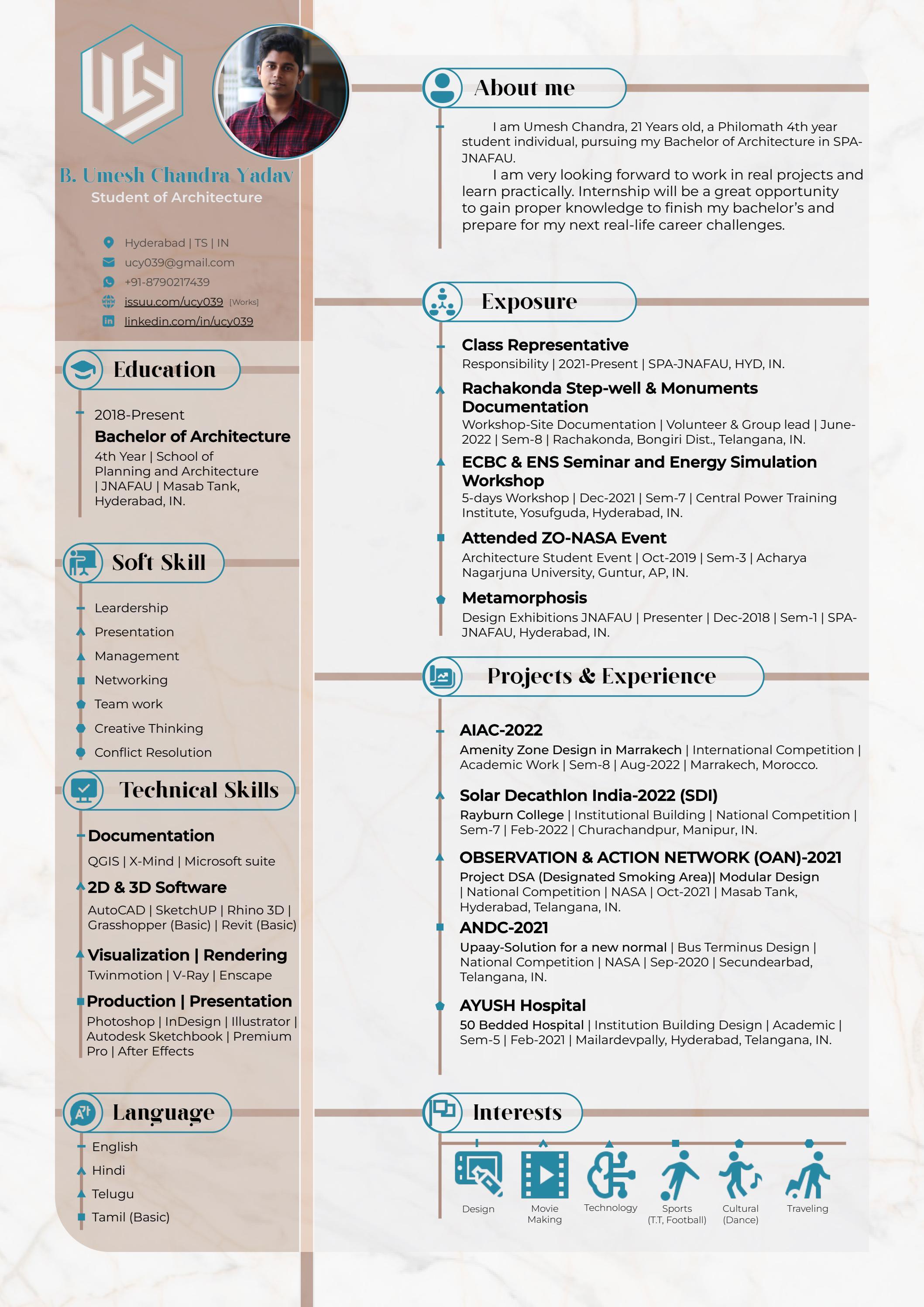 Resume_B. Umesh Chandra Yadva_Student of Architecture by Umesh Chandra ...