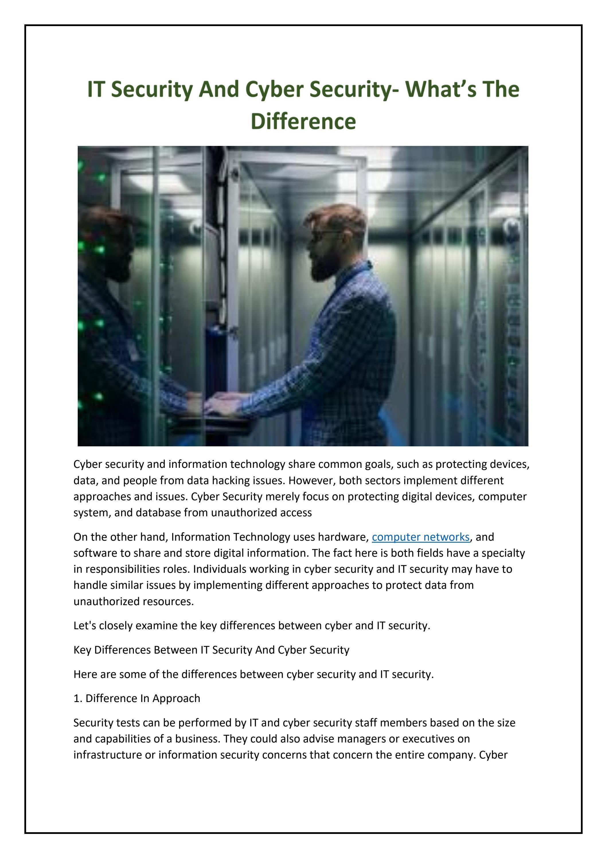 IT Security And Cyber Security What’s The Difference by Heritage ...