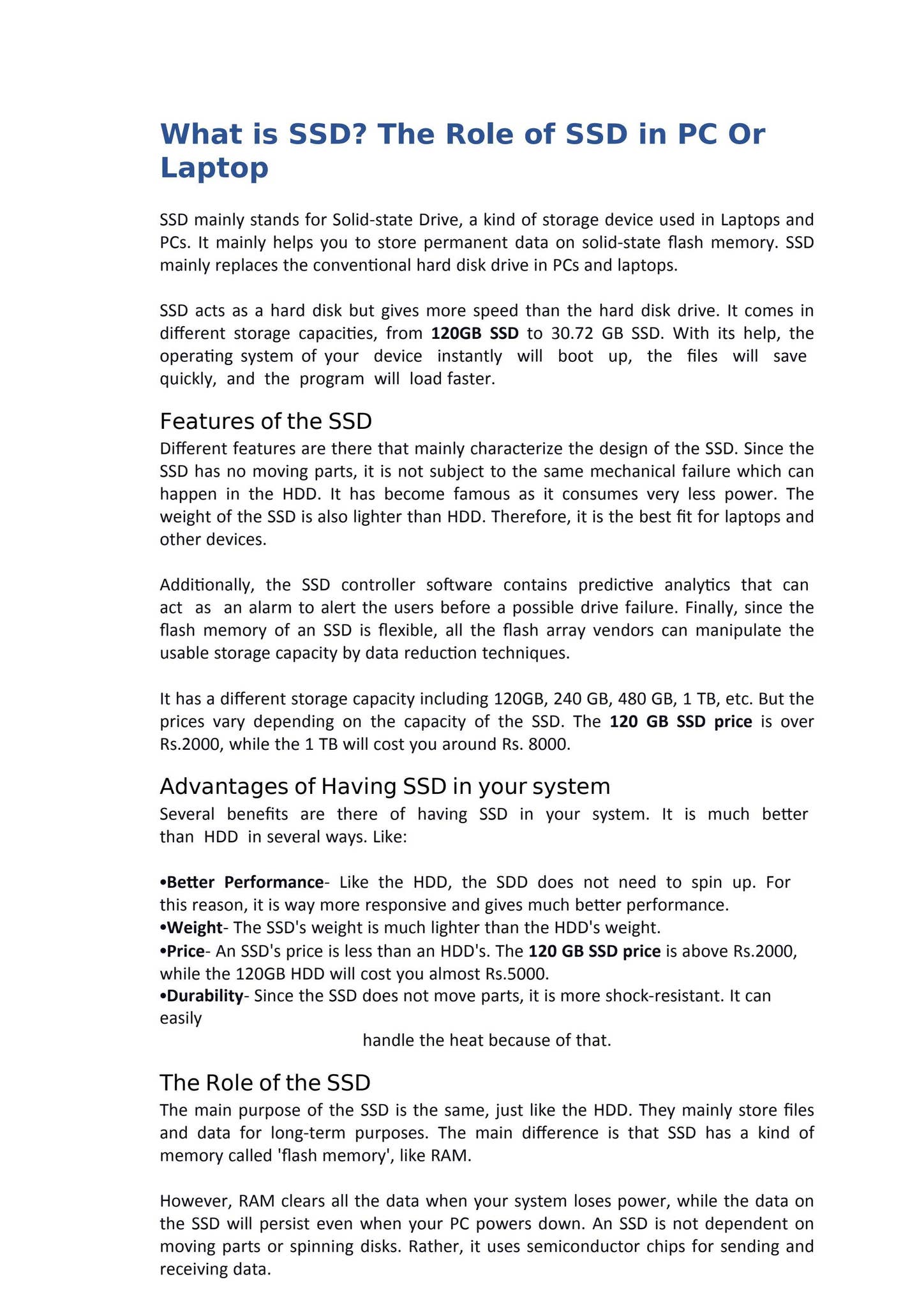 What is SSD? The Role of SSD in PC Or Laptop by Shantnu Singh - Issuu