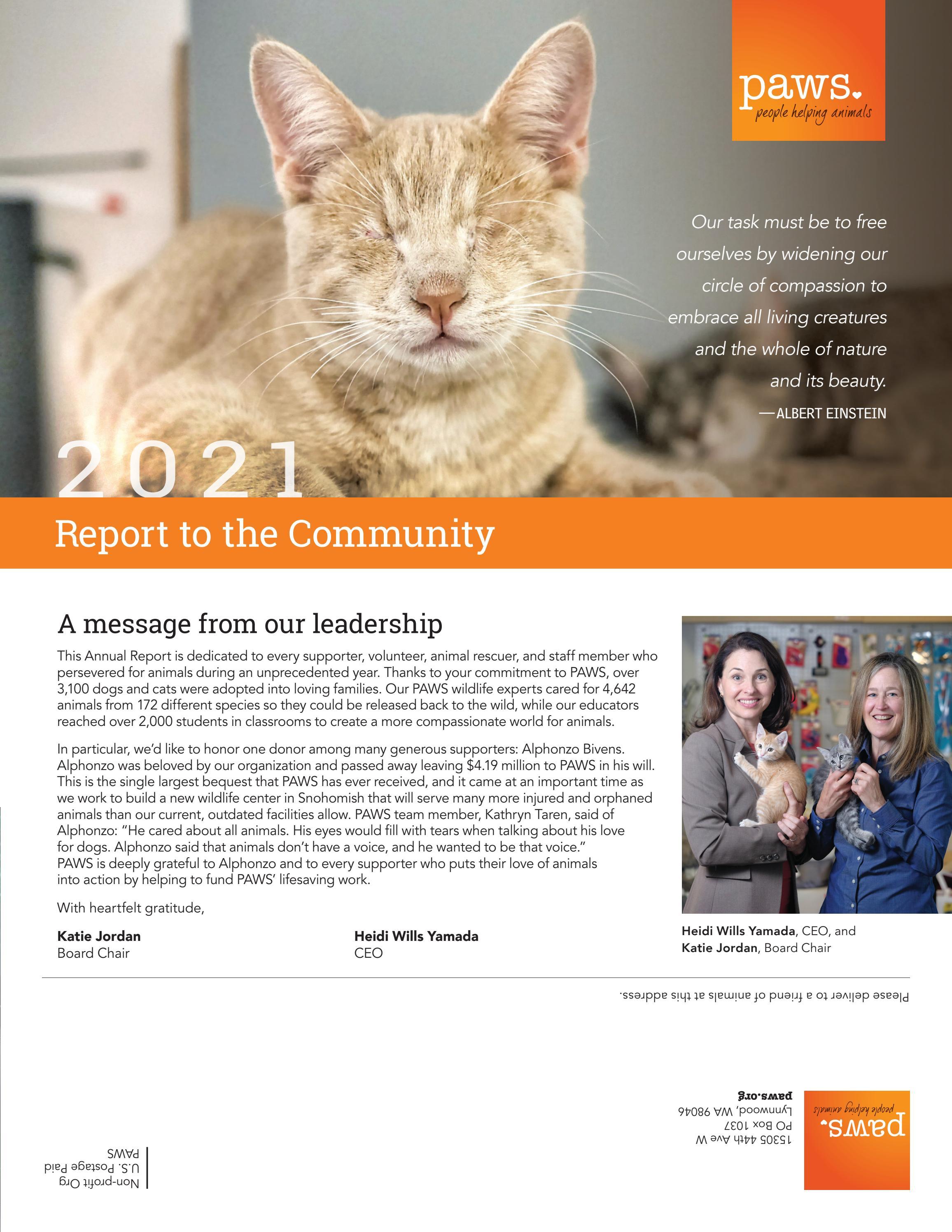 PAWS 2021 Annual Report by PAWS - Issuu