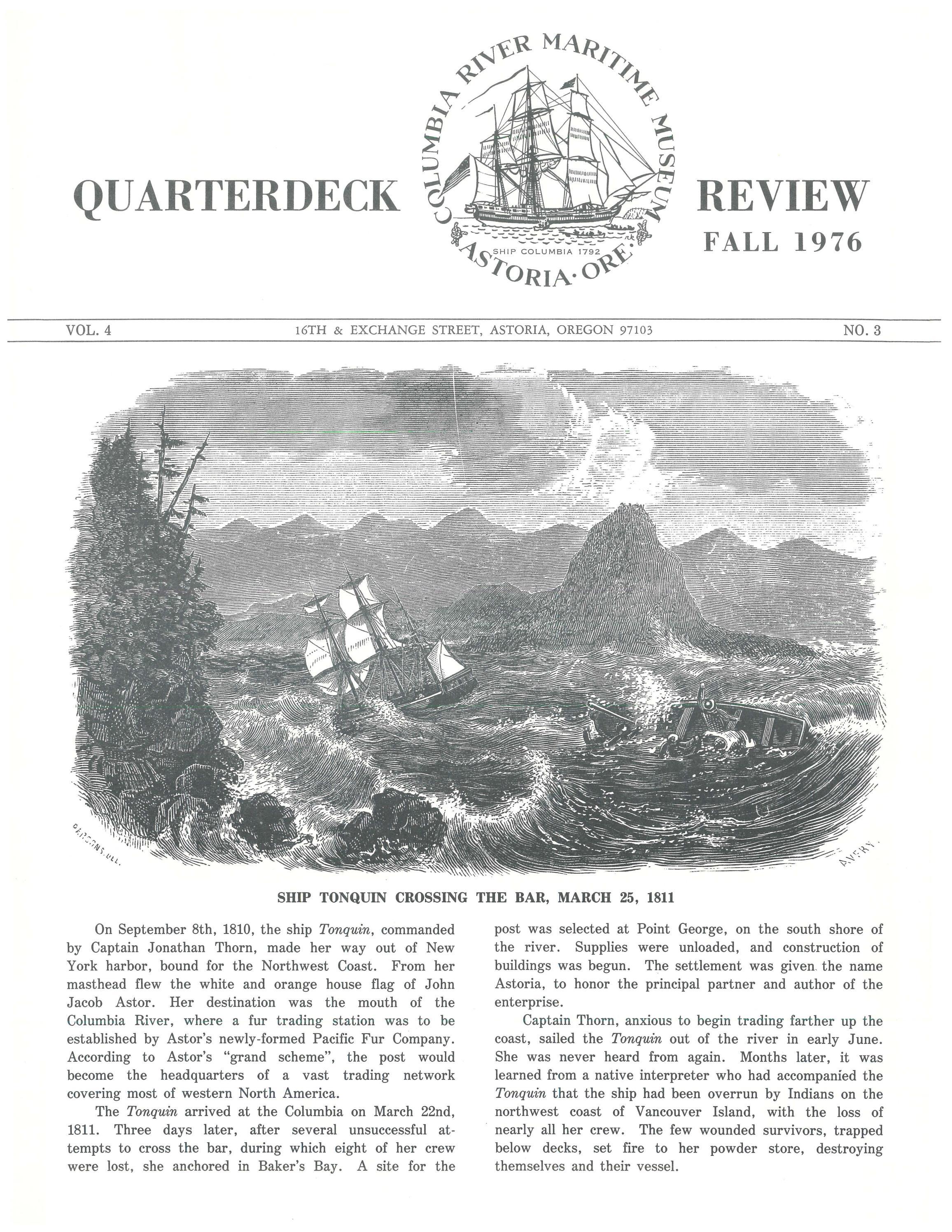 V4 N3 Fall 1976 Ship 'Tonquin' Crossing the Bar by maritimemuseum - Issuu