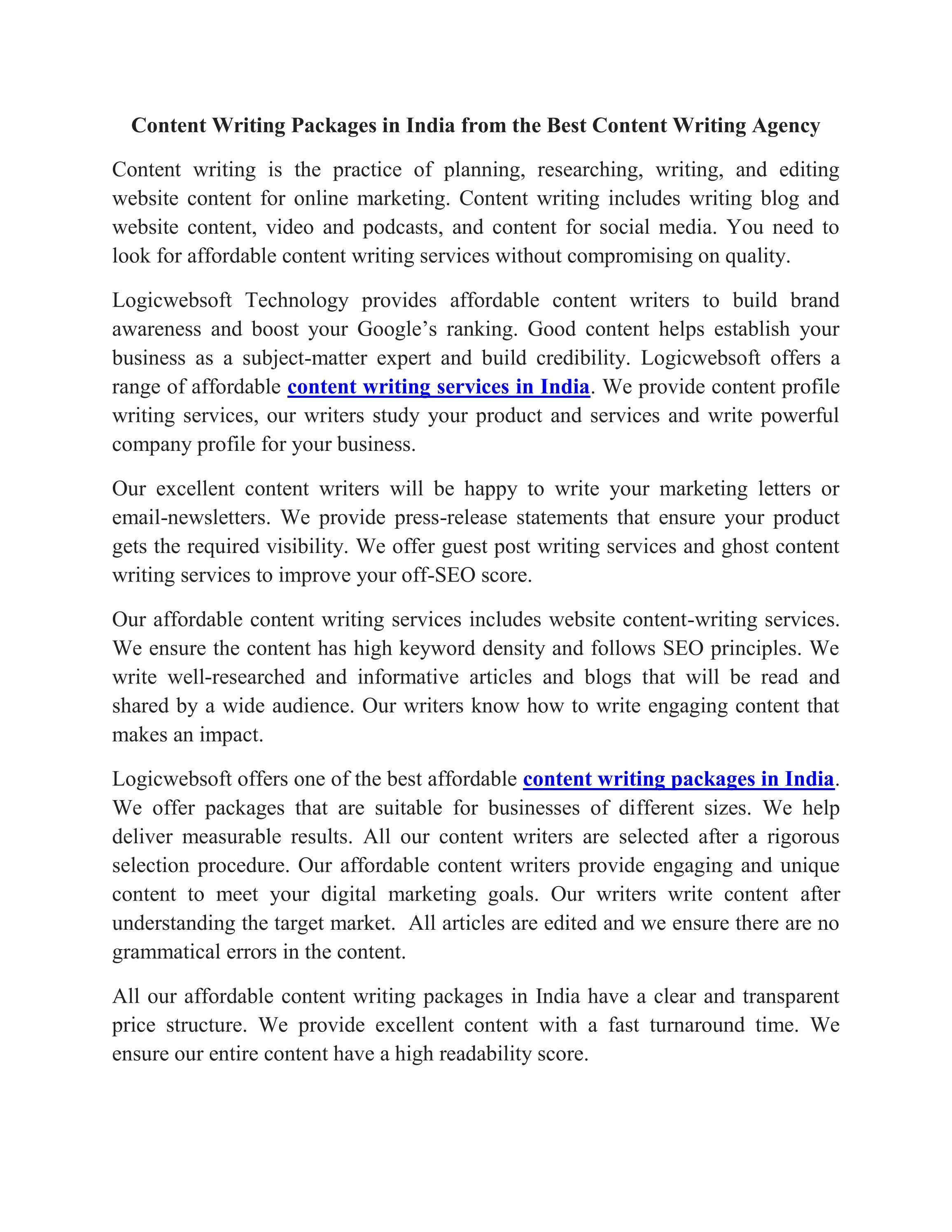 Content Writing Packages In India From The Best Content Writing Agency Content Writing Packages In India From The Best Content Writing Agency