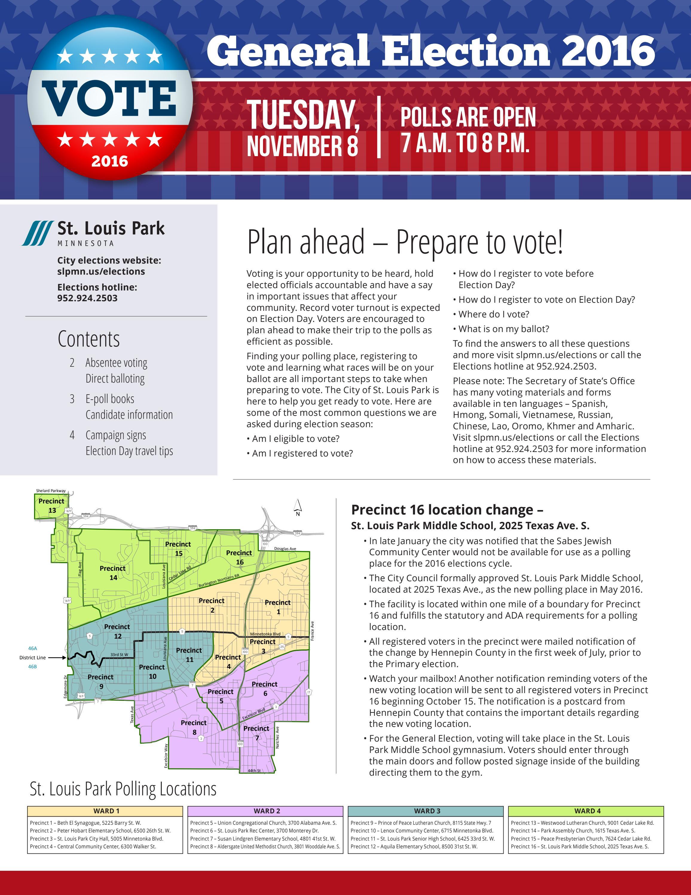 St. Louis Park Election Insert by Pernsteiner Creative Group, Inc. - Issuu