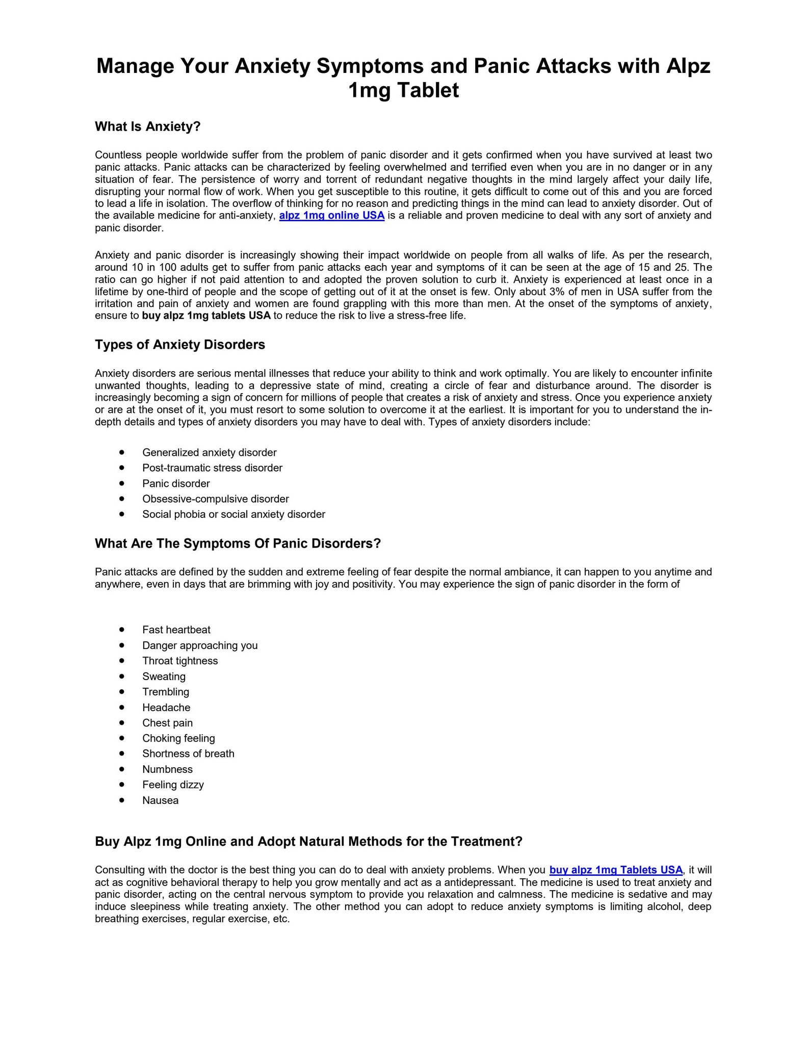 Alpz 1mg Tablet by Pharma universal - Issuu