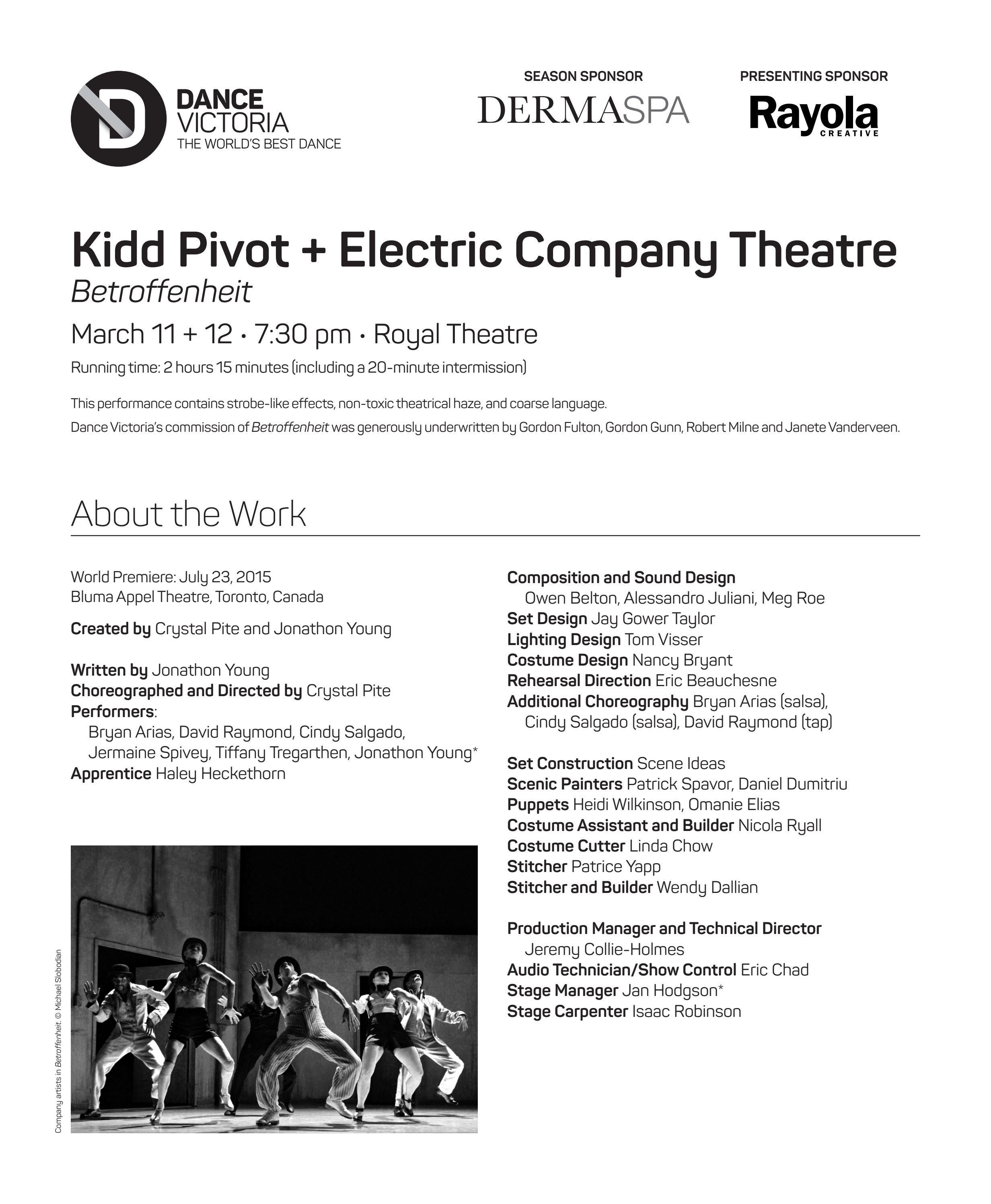 Dance Victoria 2015-2016 Season | Kidd Pivot's Betroffenheit program ...