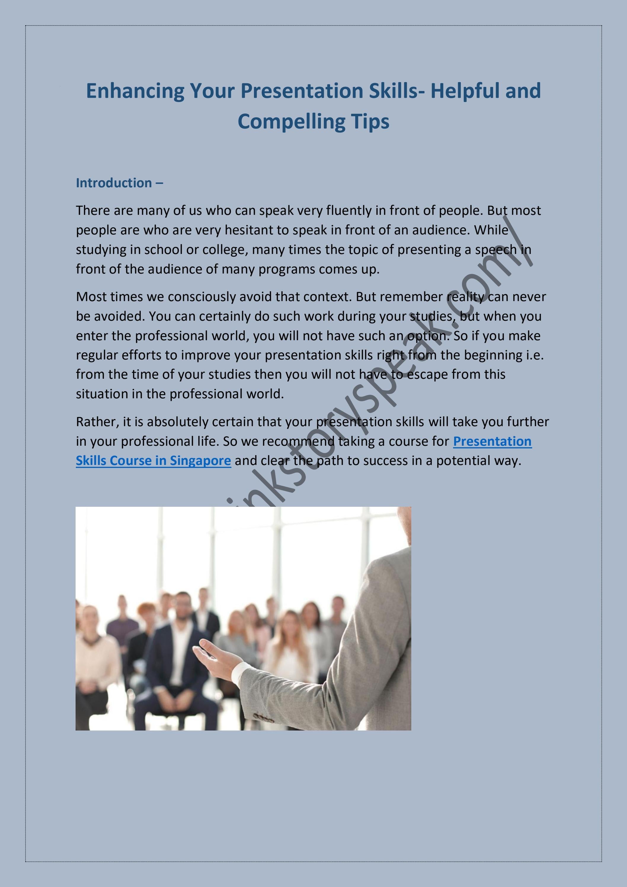 Enhancing Your Presentation Skills- Helpful and Compelling Tips by ...