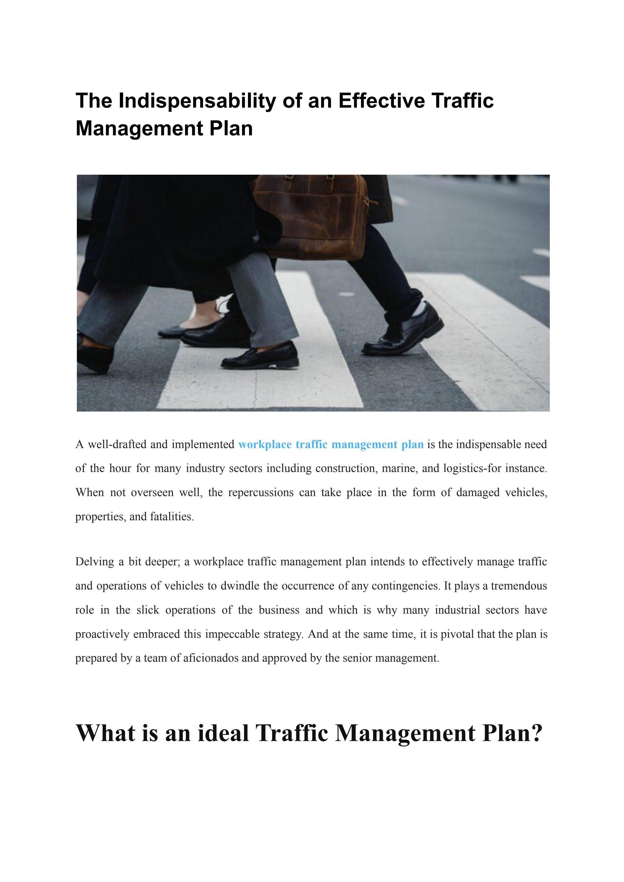 The Indispensability of an Effective Traffic Management Plan by Kenex ...