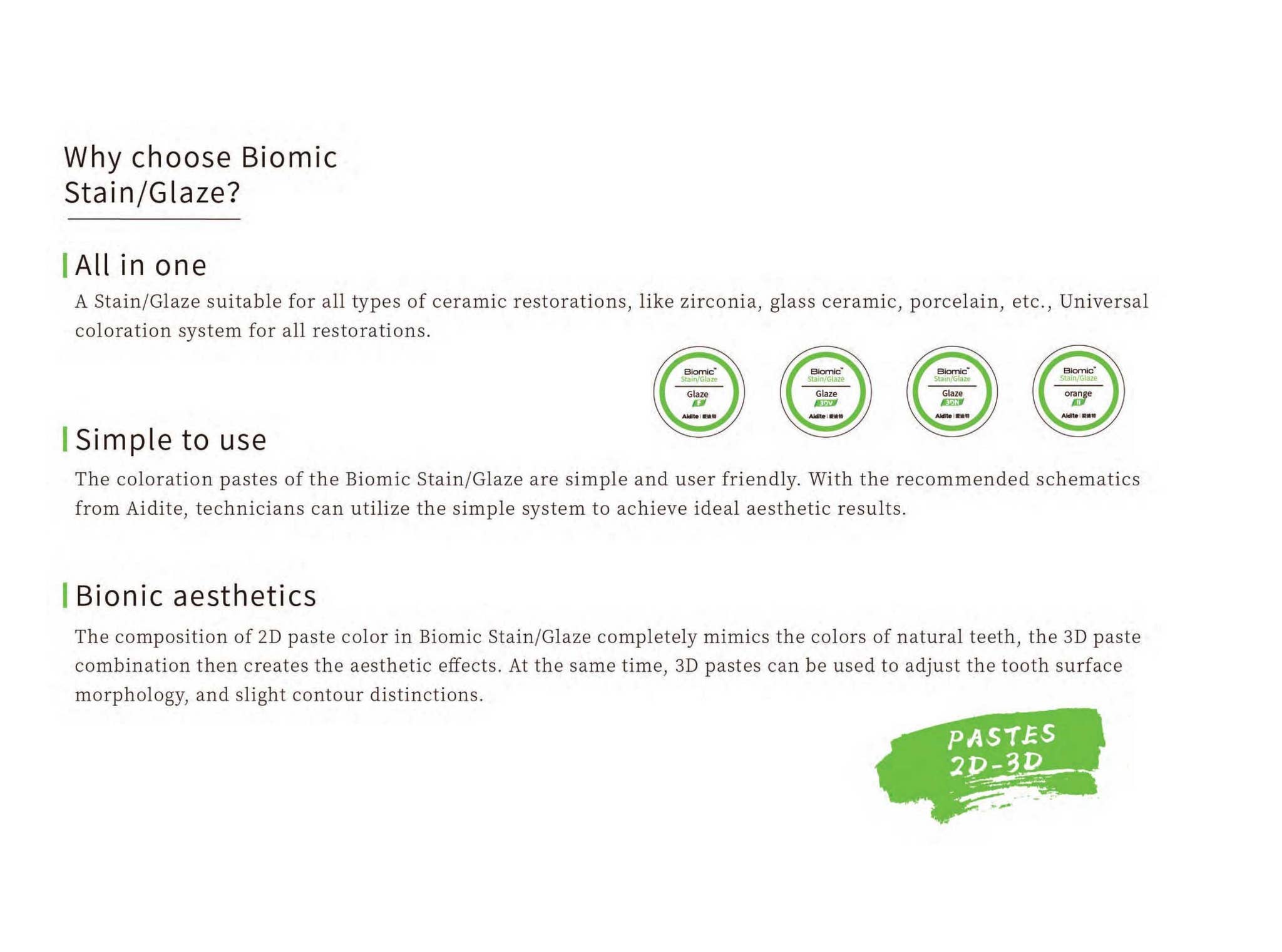 Aidite Biomic Aesthetic Stain & Glaze Kit Brochure by Bracon - Issuu