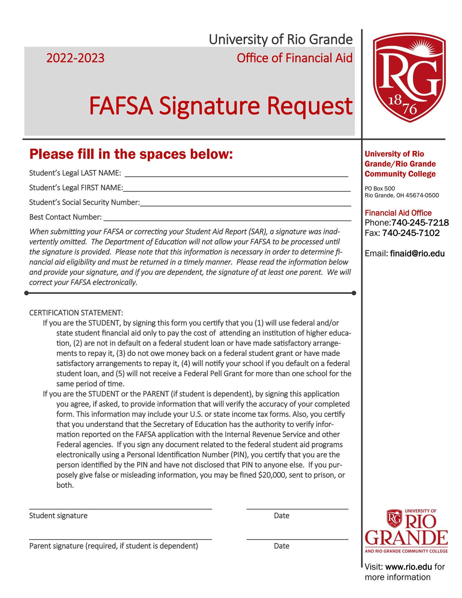 FAFSA Signature Request by uriogrande - Issuu