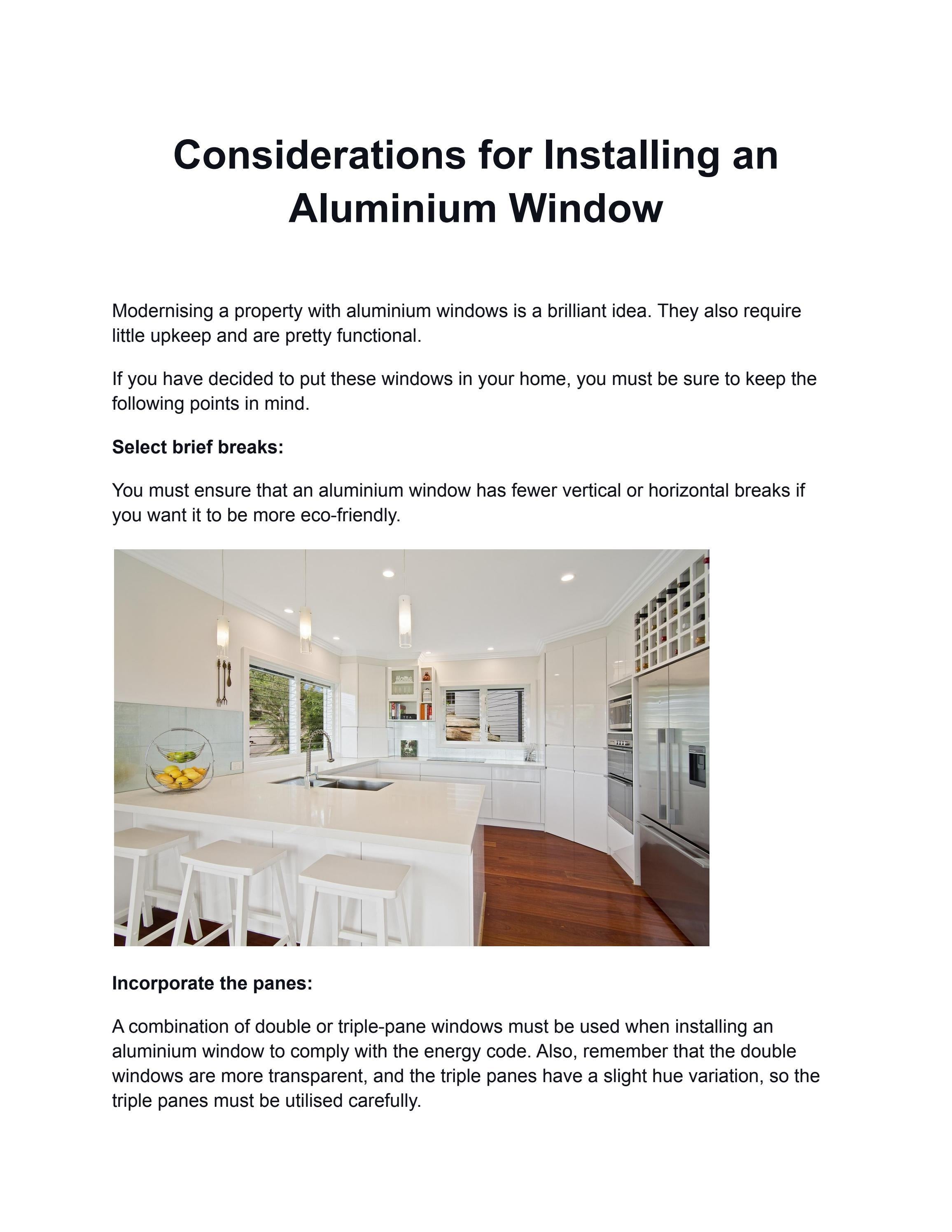 Considerations for Installing an Aluminium Window by ...