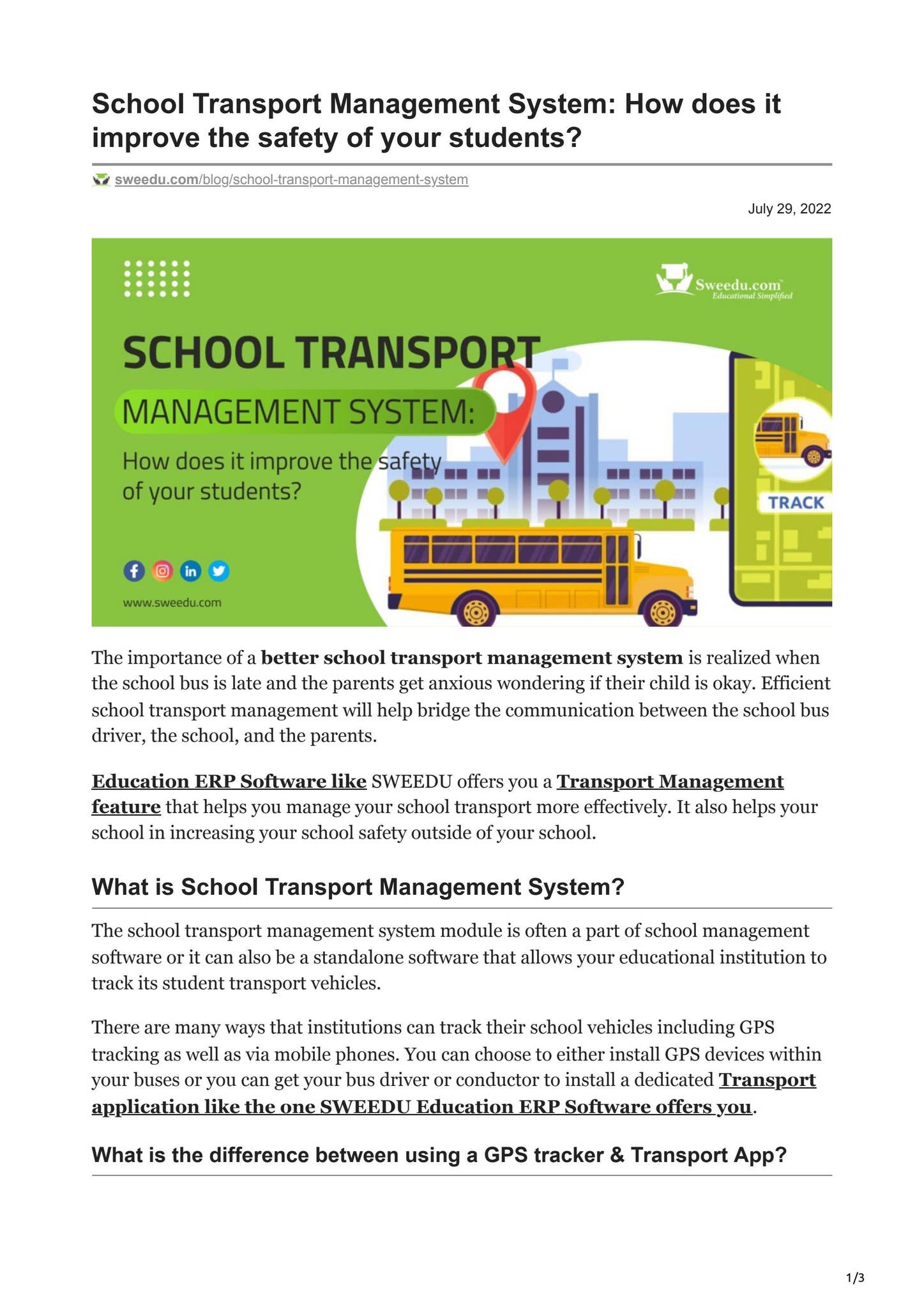 School Transport Management System: How does it improve the safety of ...