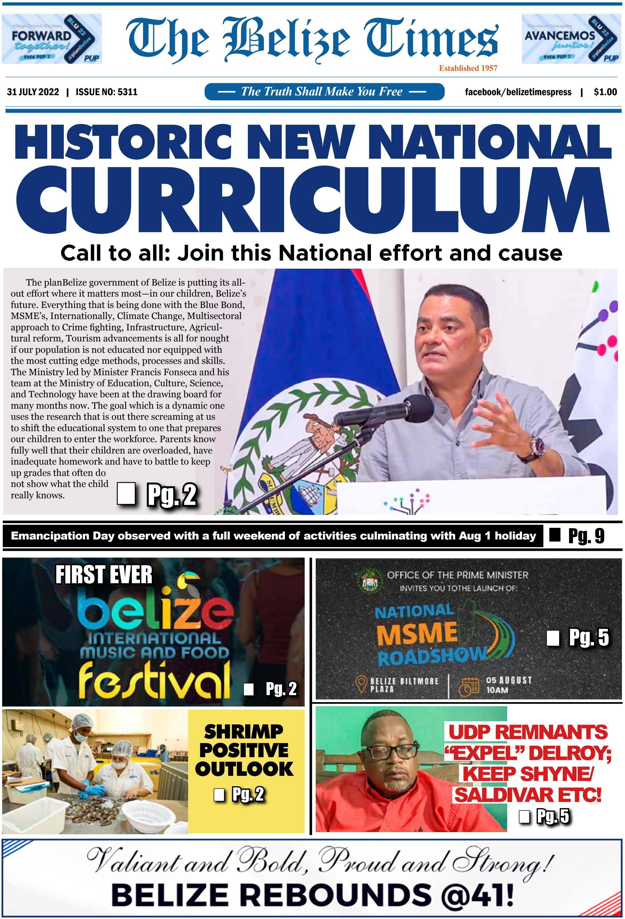 Belize Times July 31, 2022 - New National Curriculum by Belize Times ...