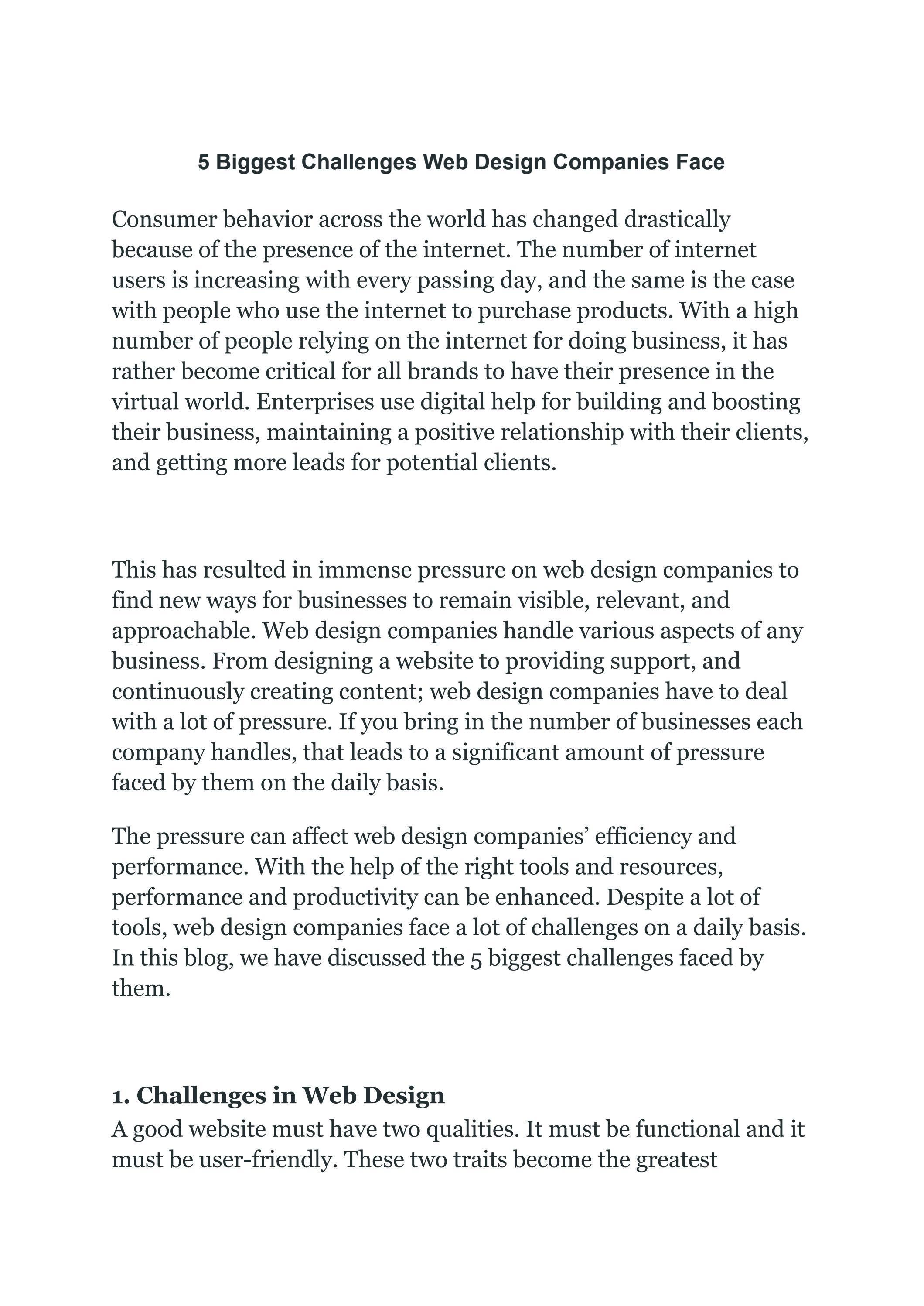5 Biggest Challenges Web Design Companies Face by Zac Efron - Issuu