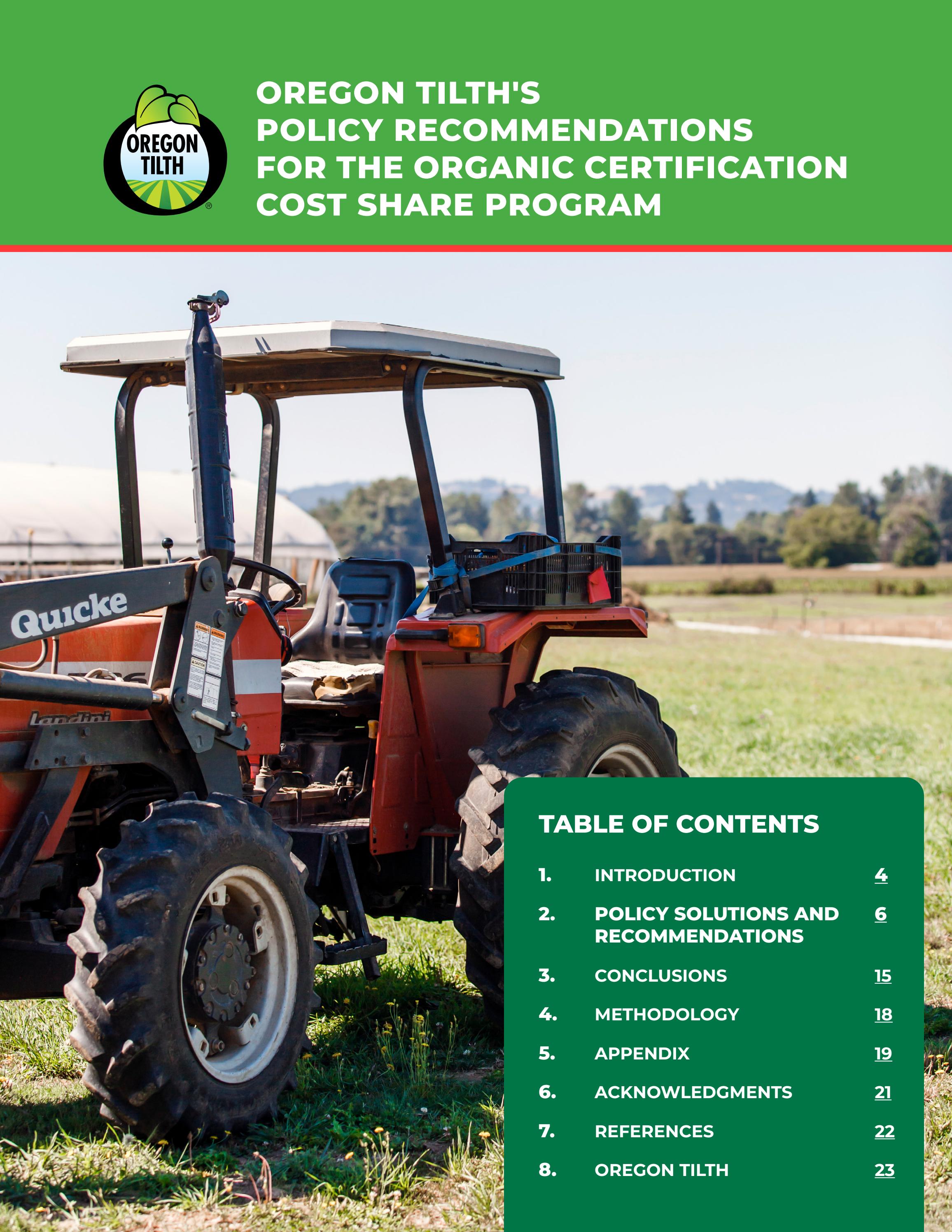 Oregon Tilth's Policy Recommendations for the Organic Certification ...