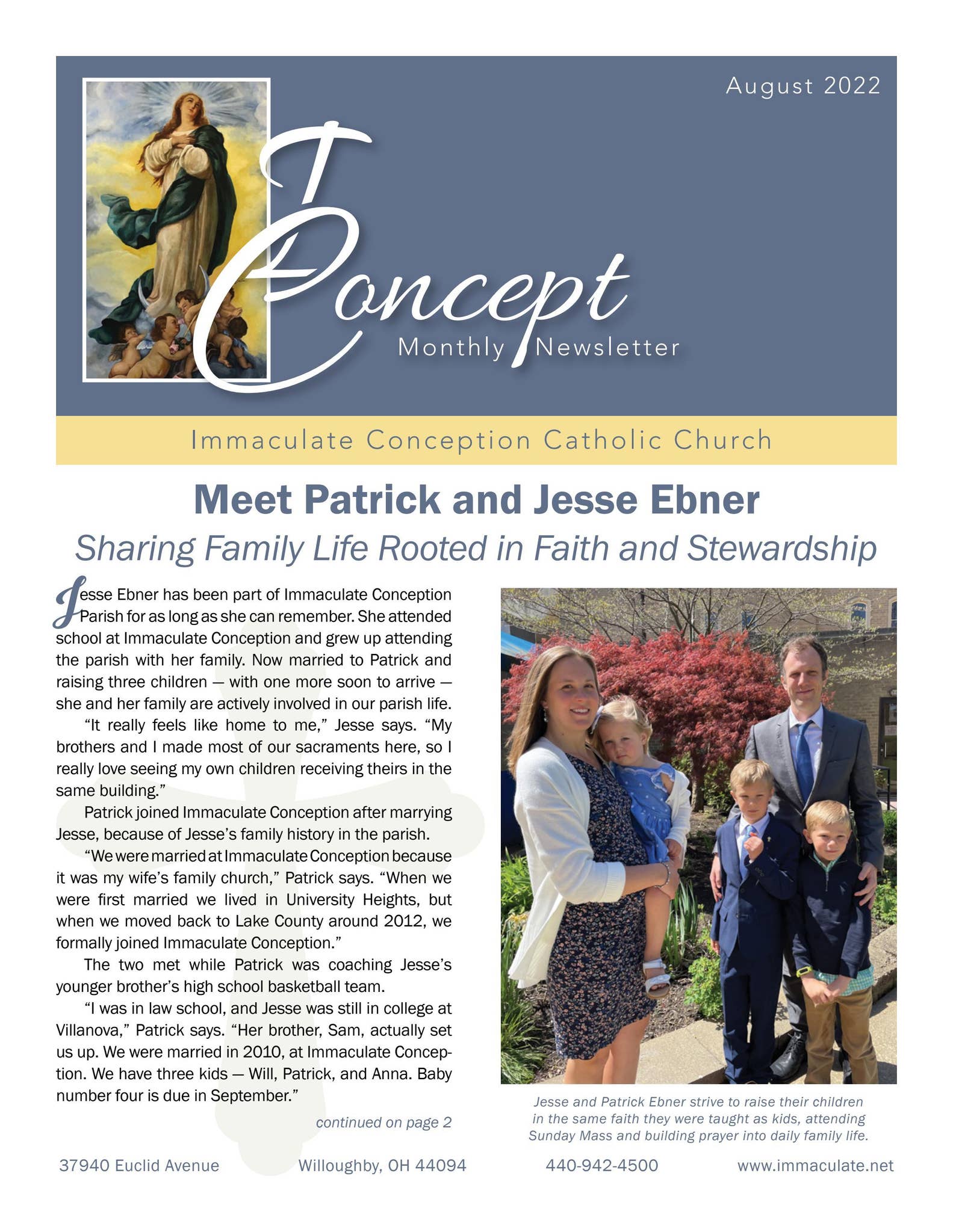 Immaculate Conception Catholic Church Newsletter — August 2022 by ...
