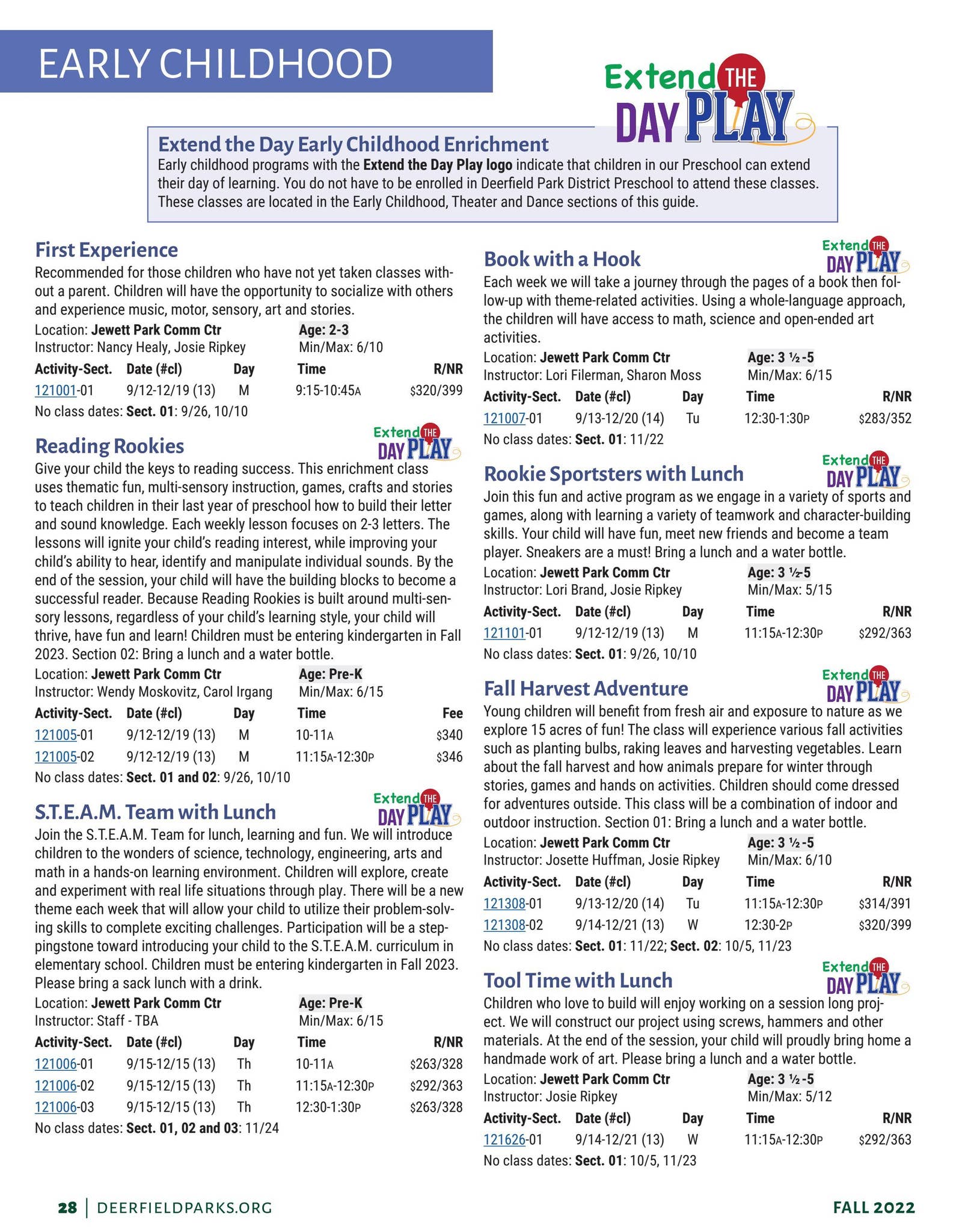 Fall 2022 Program Guide_Updated 7/29 by Deerfield Park District - Issuu