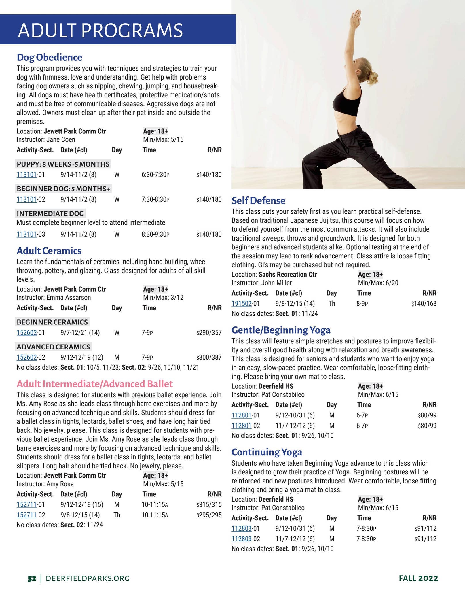 Fall 2022 Program Guide_Updated 7/29 by Deerfield Park District - Issuu