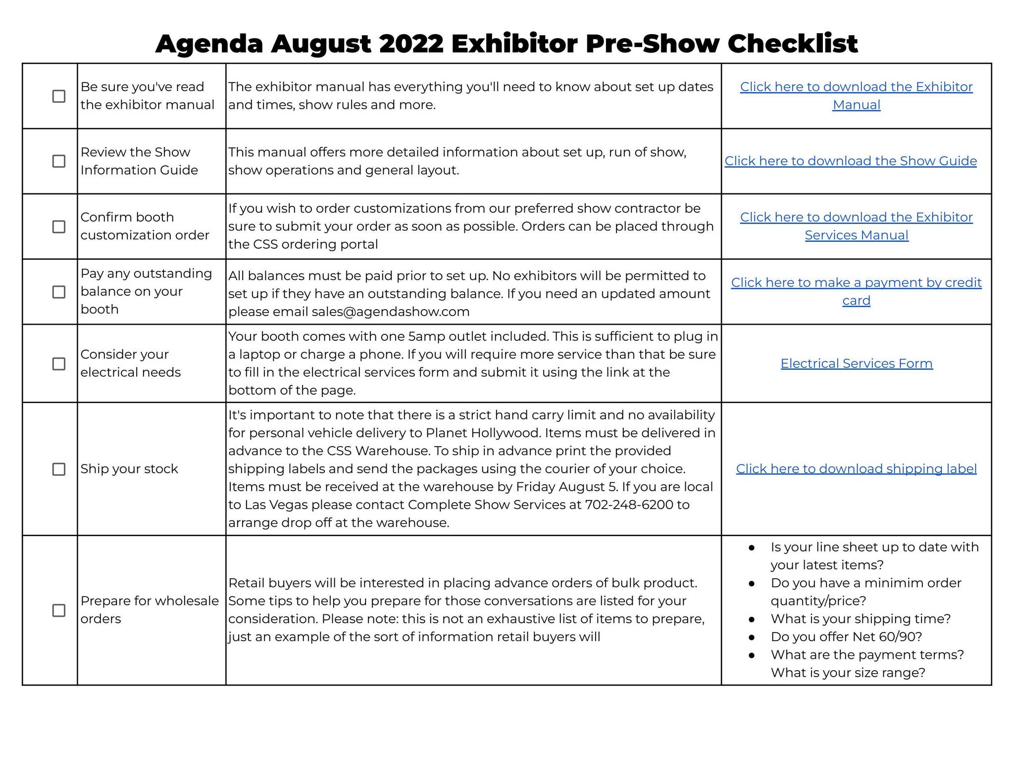 Agenda August 2022 Exhibitor Checklist by AZTQCorp - Issuu