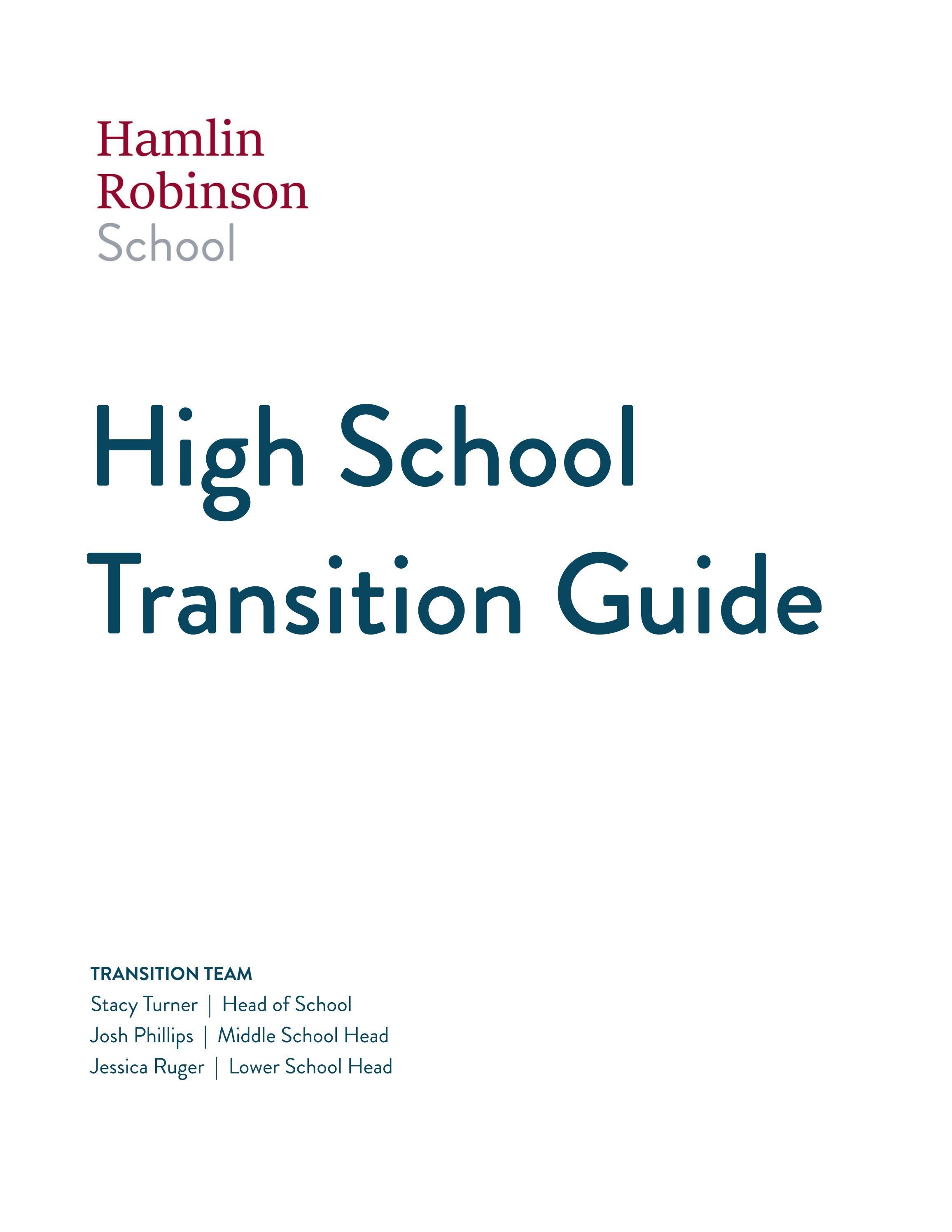 HRS High School Transition Guide by hamlinrobinsonschool - Issuu
