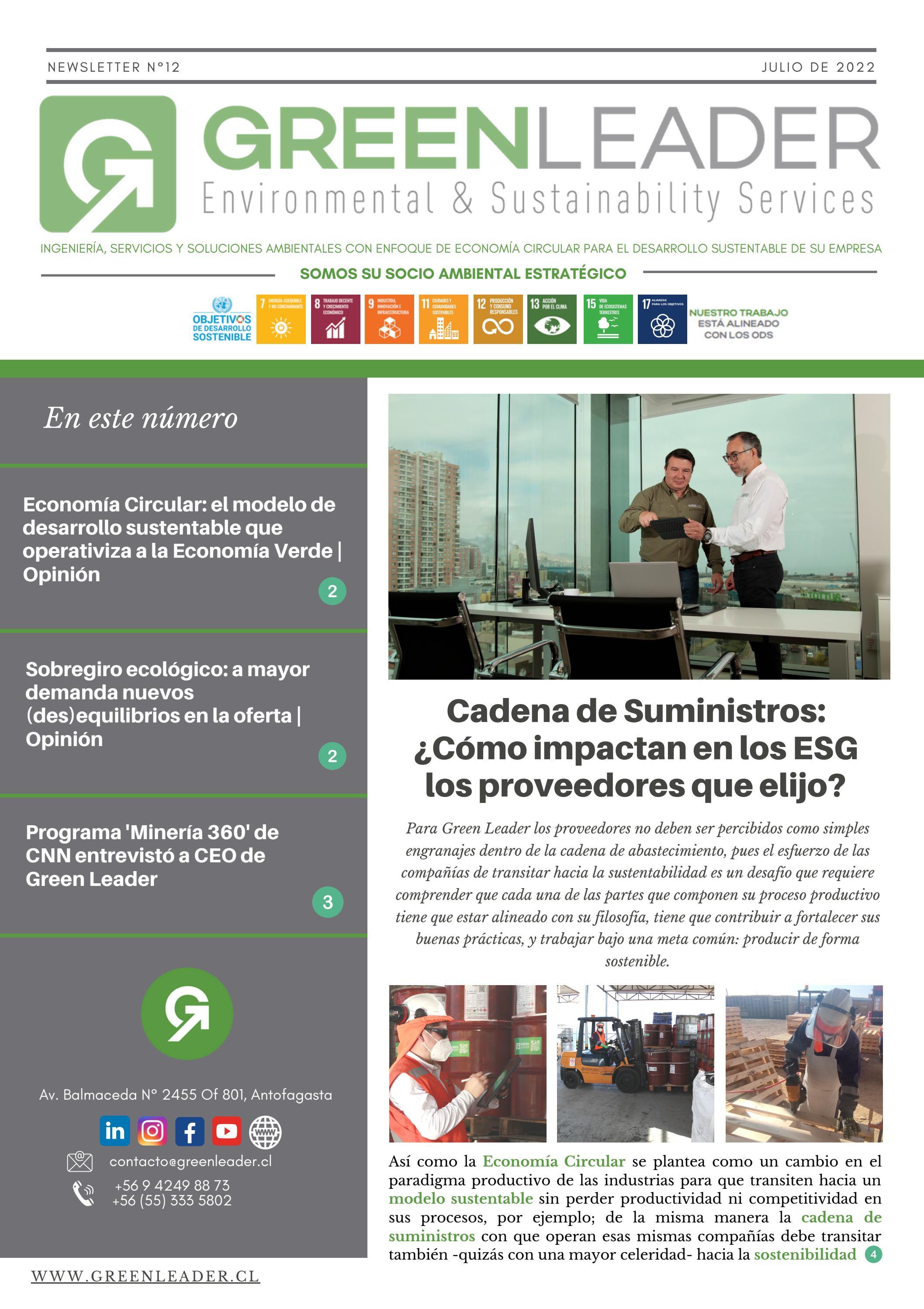 Newsletter N° 12 | Julio 2022 | Green Leader Environmental ...