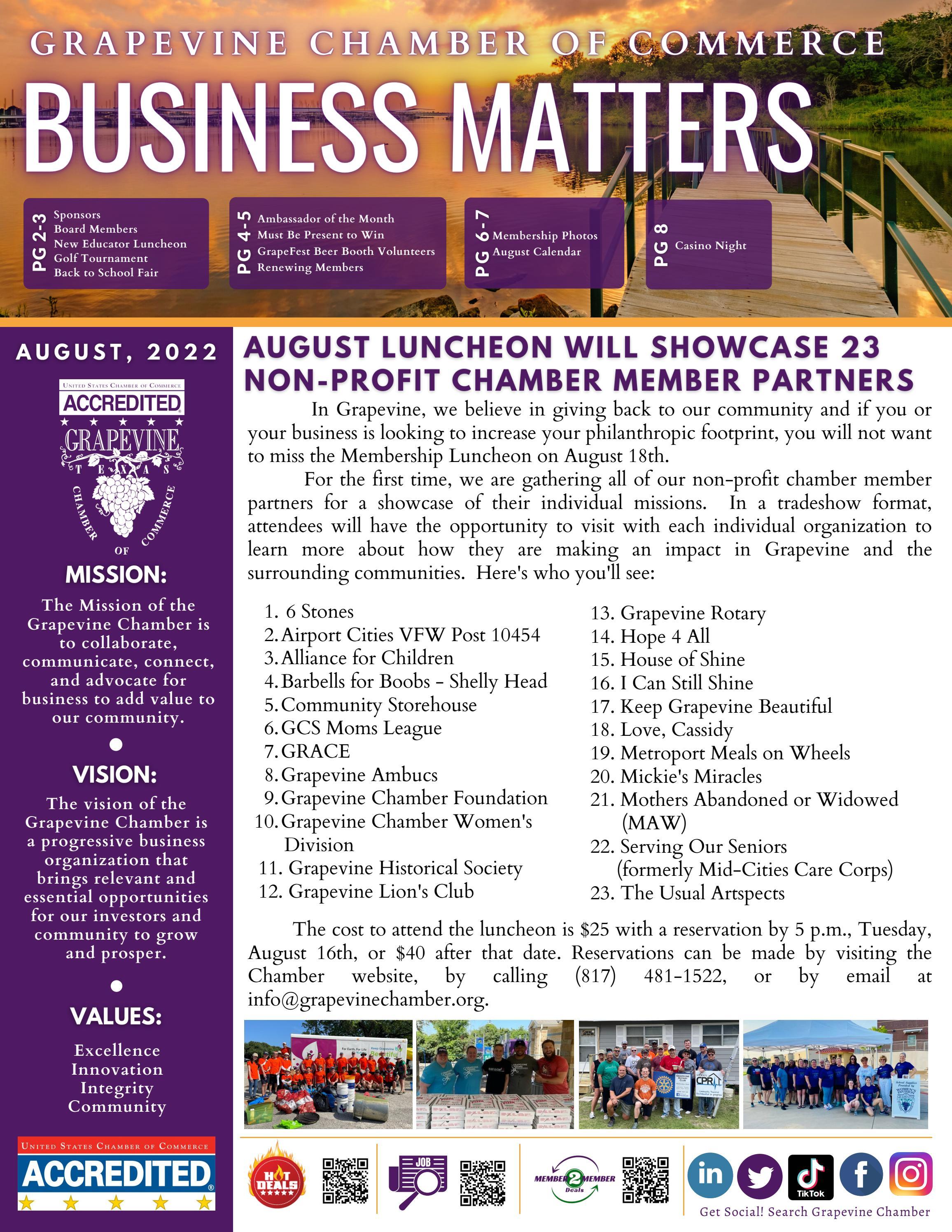 August 2022 Grapevine Chamber Business Matters Newsletter by Grapevine ...